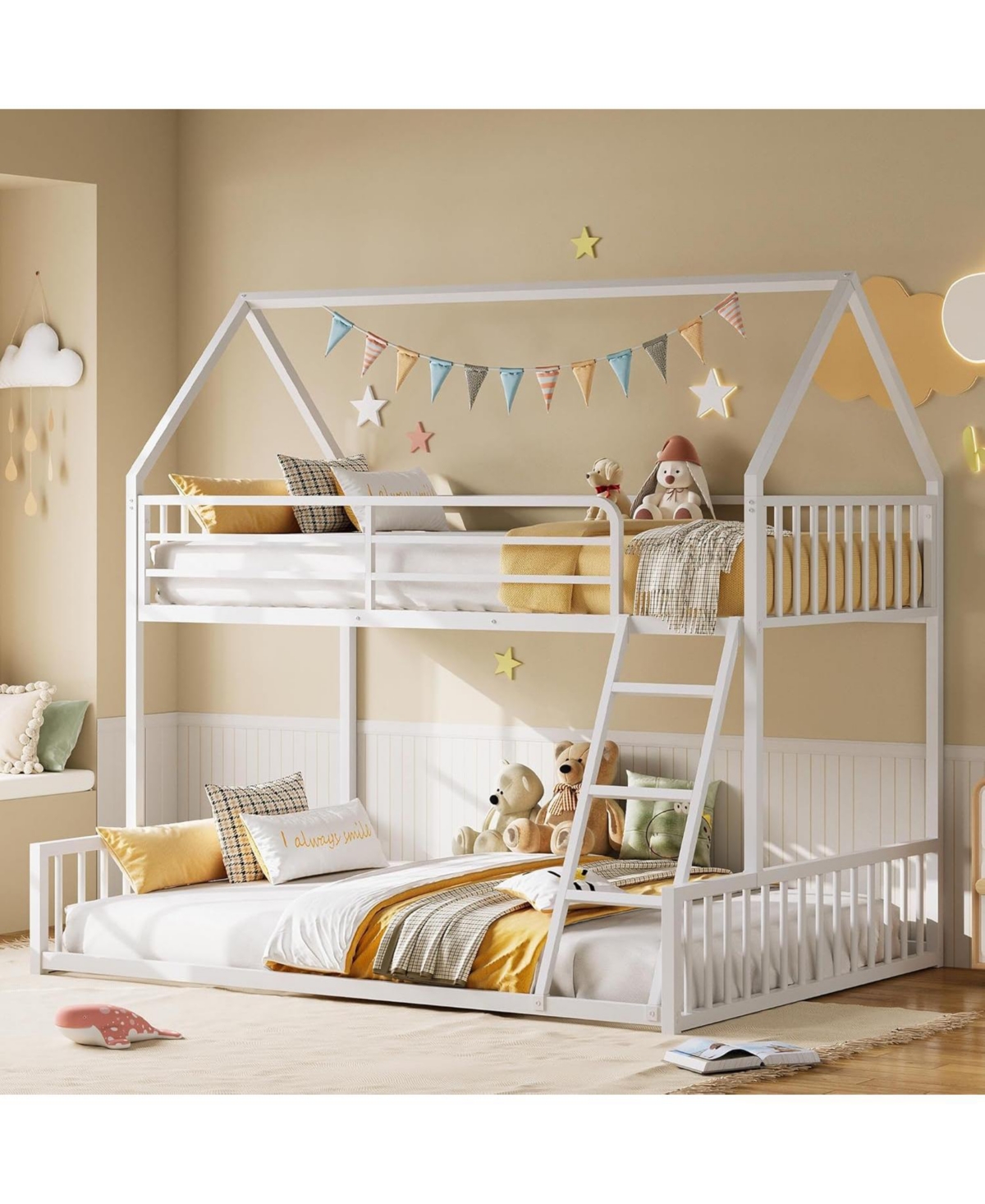 Click here for Likimio Bunk Bed Twin Over Full Size with Ladder a... prices