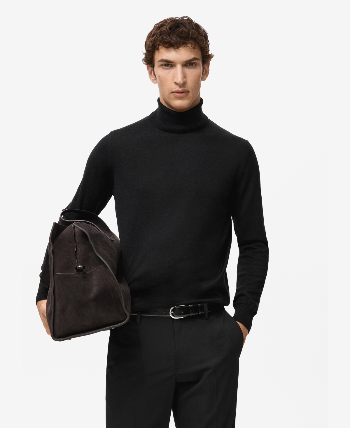 Click here for Mango Mens Wool Turtleneck Sweater - Black prices