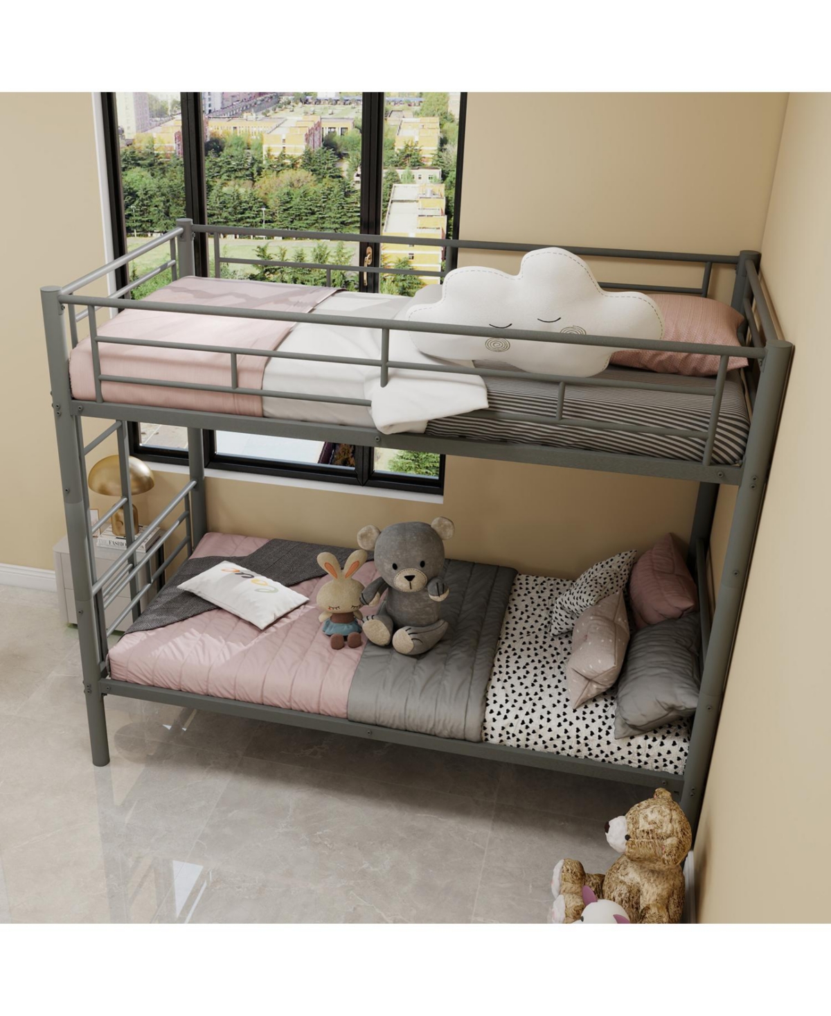 Click here for Streamdale Furniture Twin Over Twin Metal Bunk Bed... prices