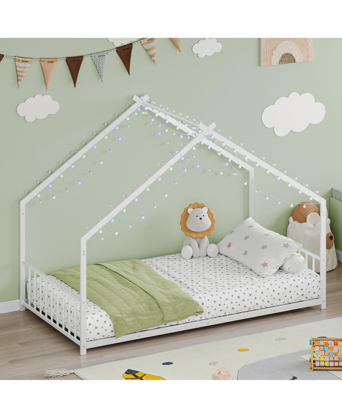 Click here for Streamdale Furniture Twin Led Light Roof Bed Frame... prices