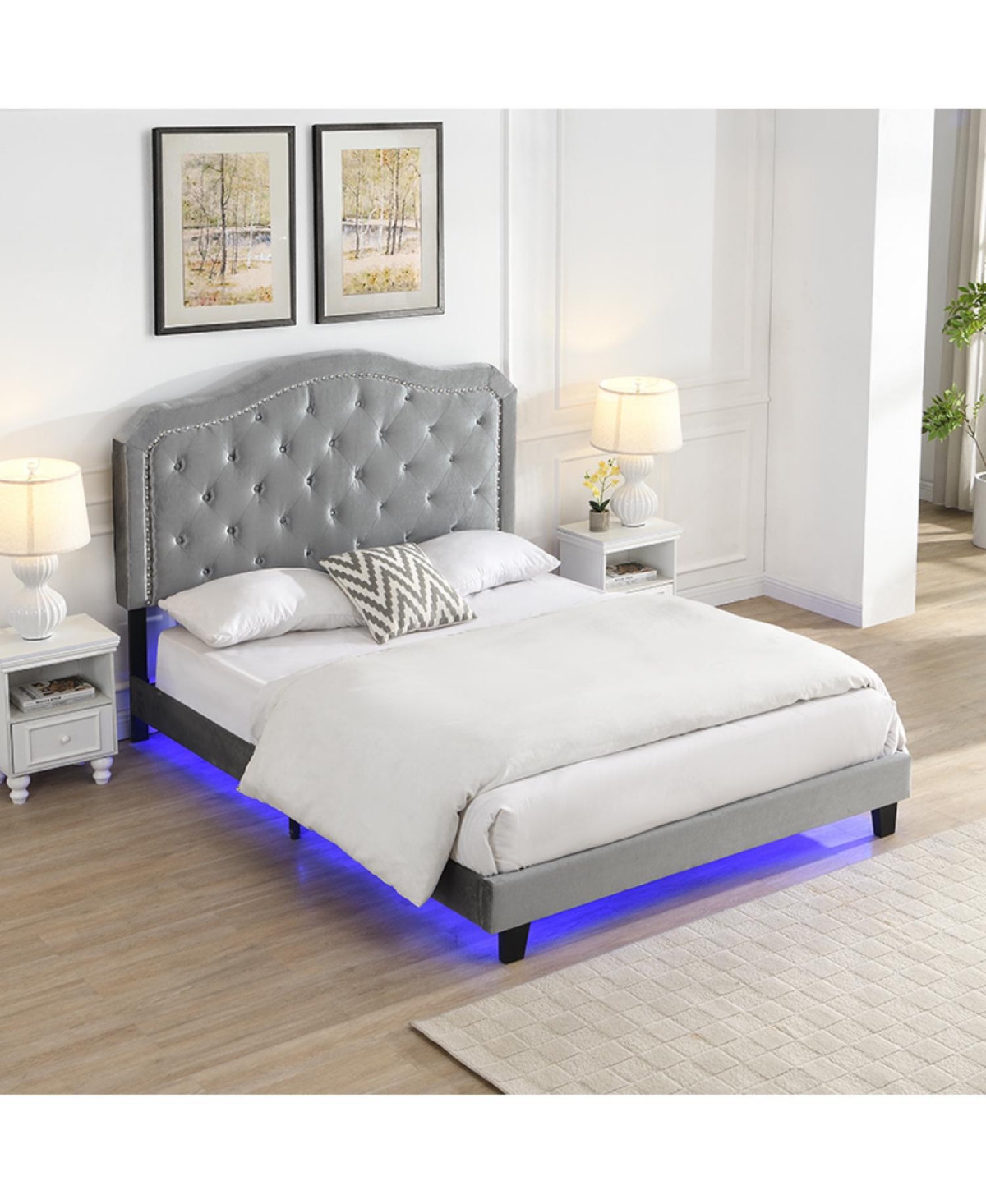 Click here for Streamdale Furniture Queen Upholstered Bed with Tu... prices