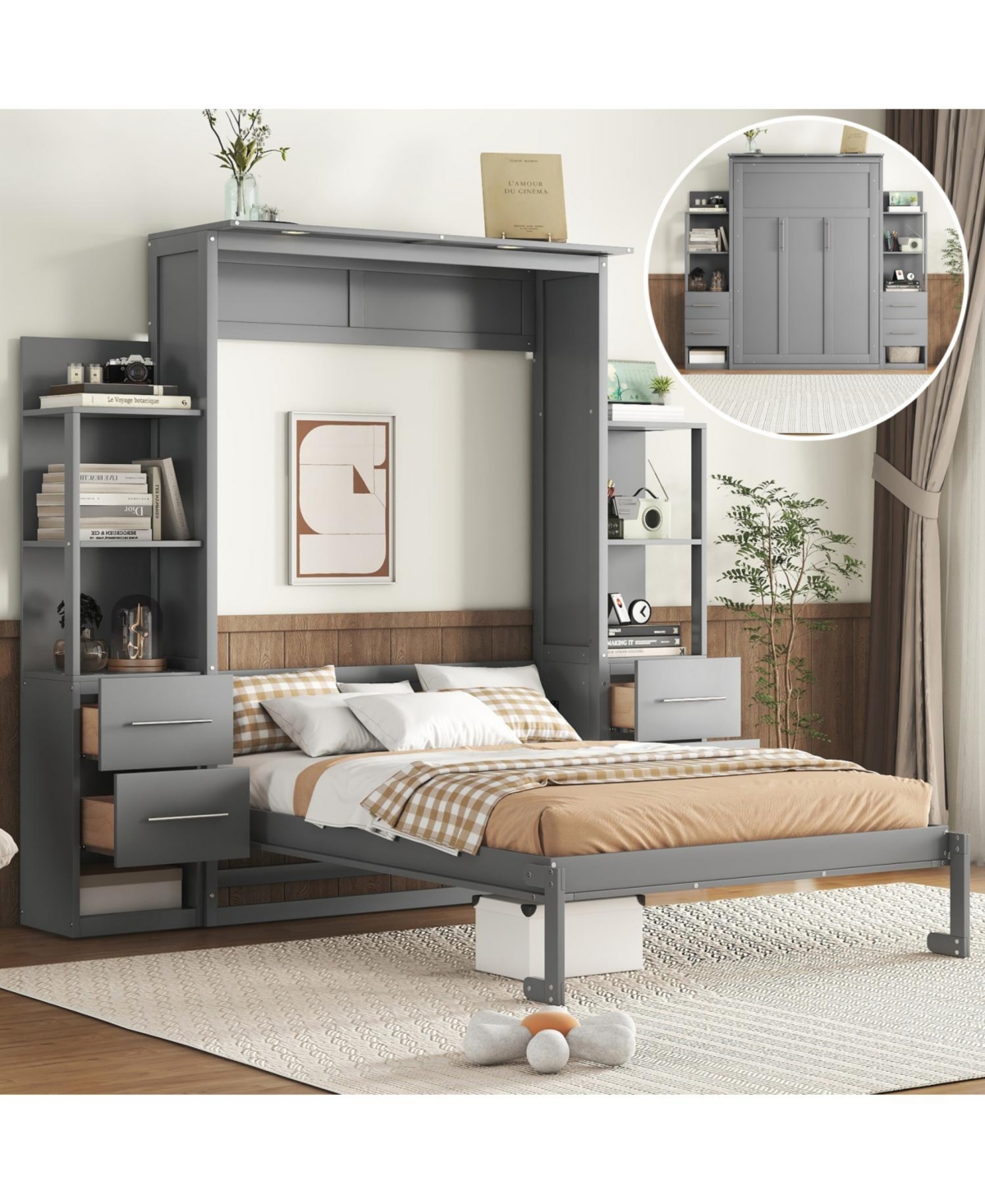 Click here for Streamdale Furniture Murphy Bed Wall Bed With Shel... prices