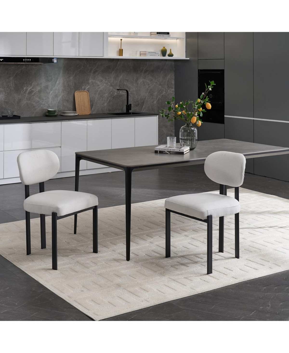 Click here for Streamdale Furniture Boucle Dining Chairs Set of 2... prices