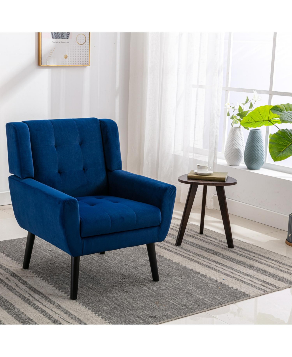 Click here for Streamdale Furniture Velvet Accent Chair with Blac... prices
