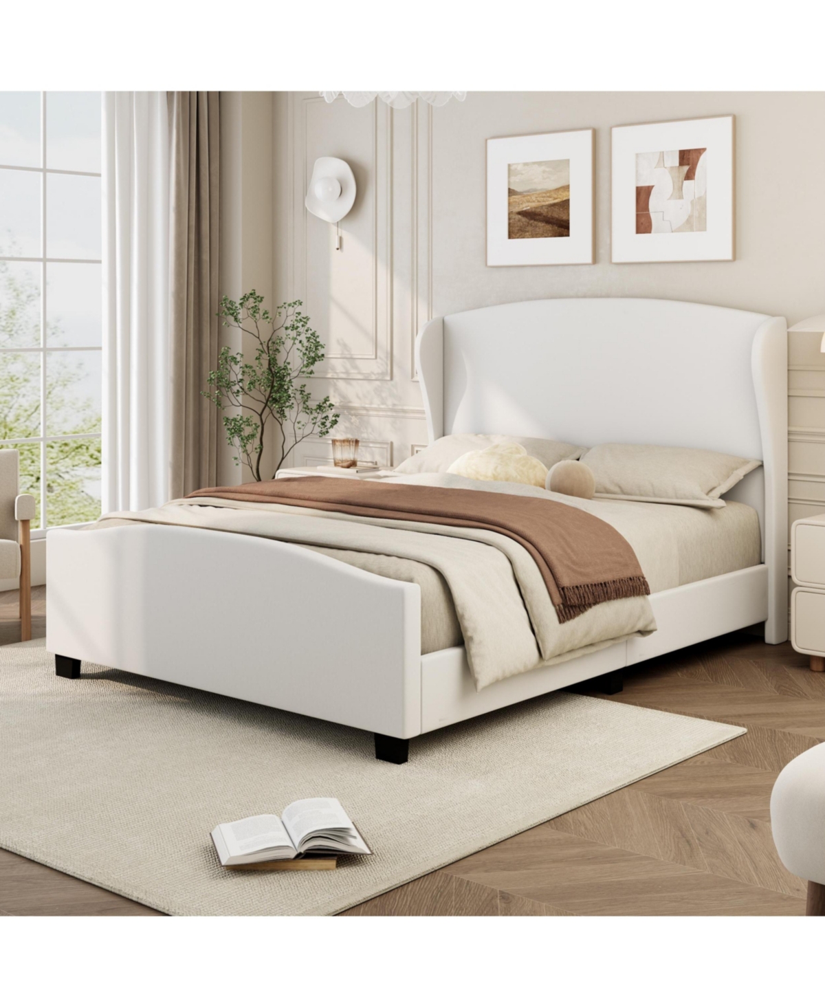 Click here for Lovmor Queen Size 51 High Headboard Wingback Linen... prices