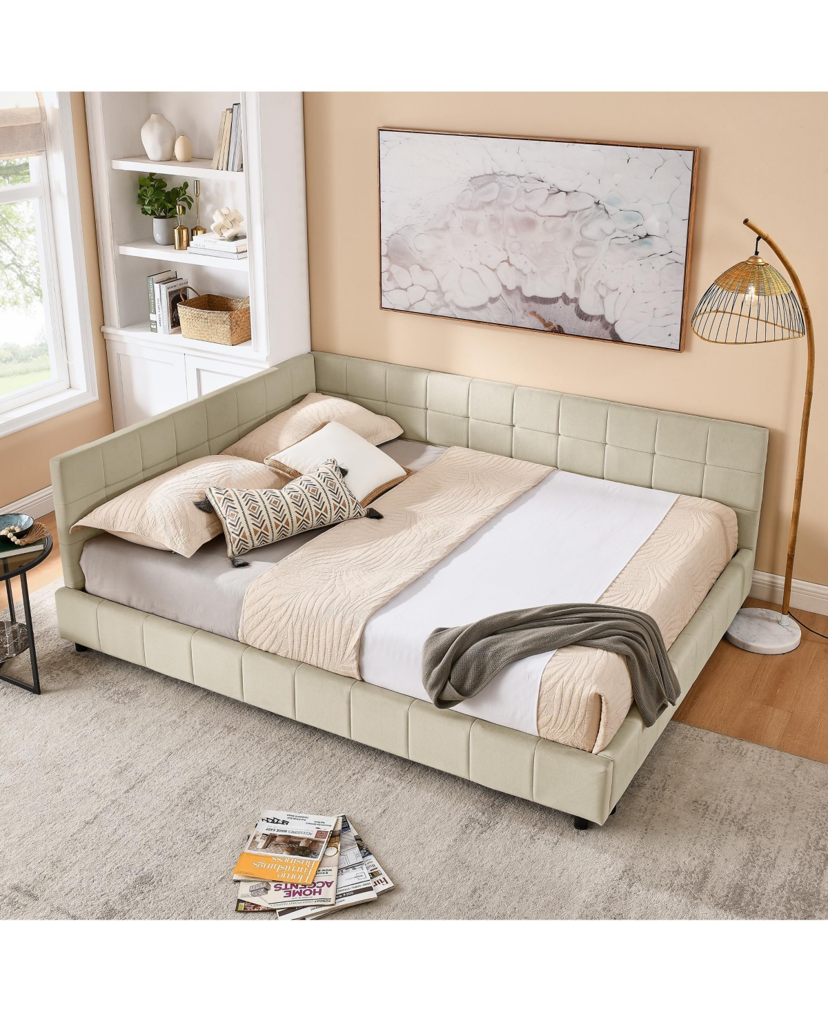 Click here for Lovmor Upholstered Tufted Bed Frame Sofa Bed Frame... prices