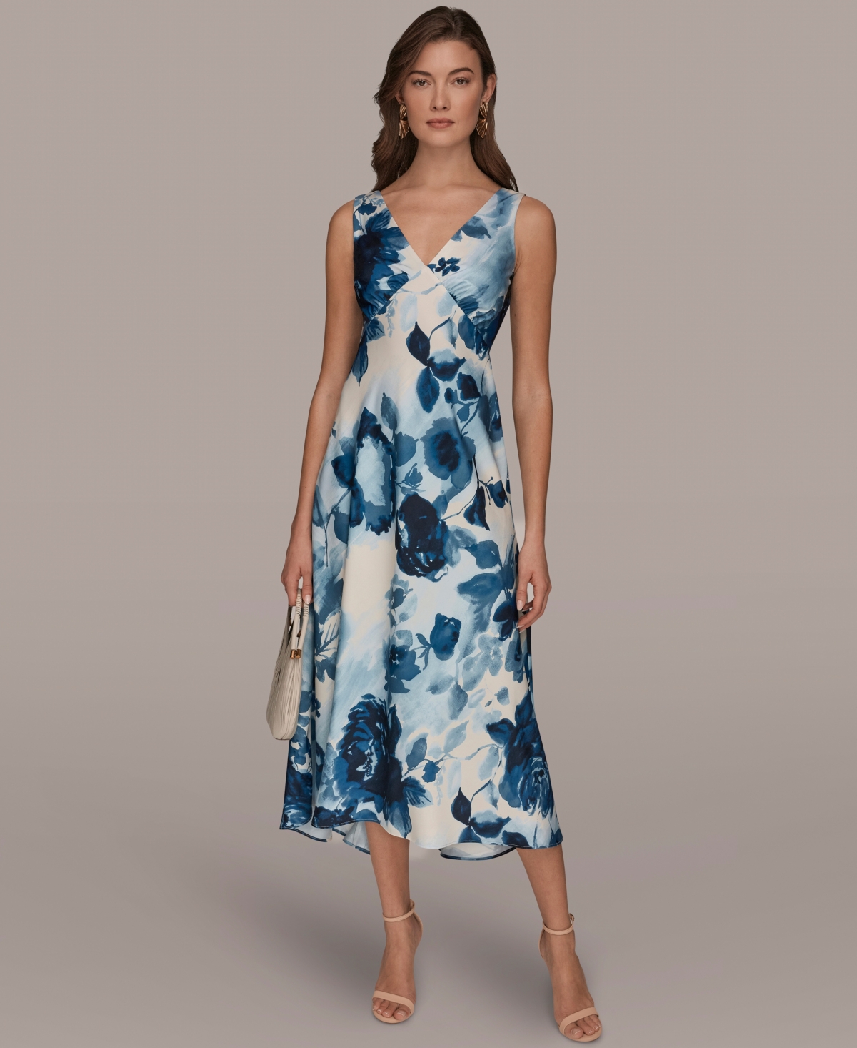 Click here for Donna Karan New York Womens V-Neck Midi Dress - Ni... prices