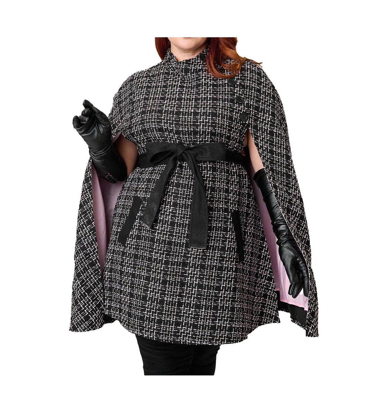 Click here for Smak Parlour Plus Size Savile Row Cape Coat - Blac... prices
