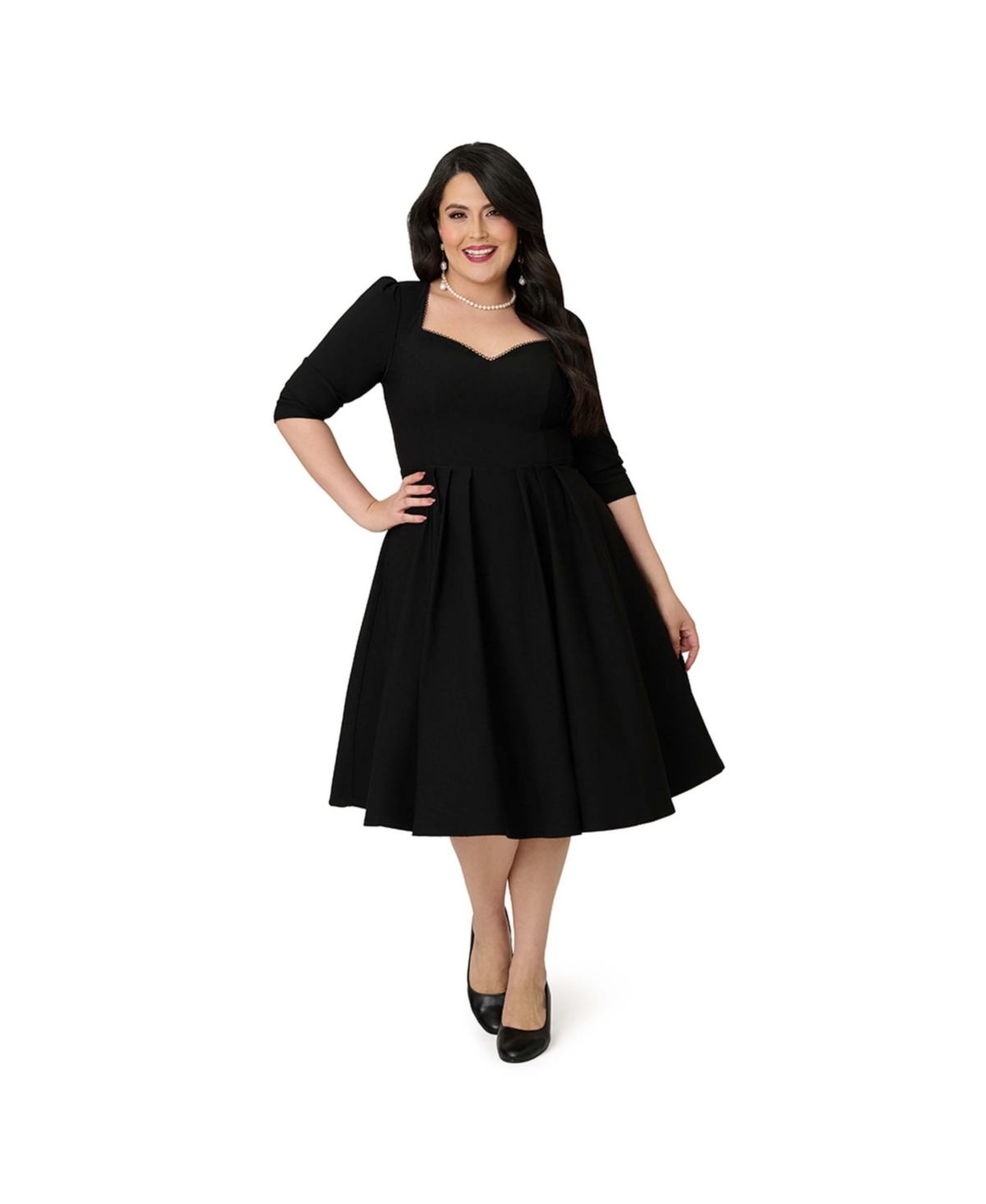 Click here for Unique Vintage Plus Size Sweetheart Swing Dress -... prices