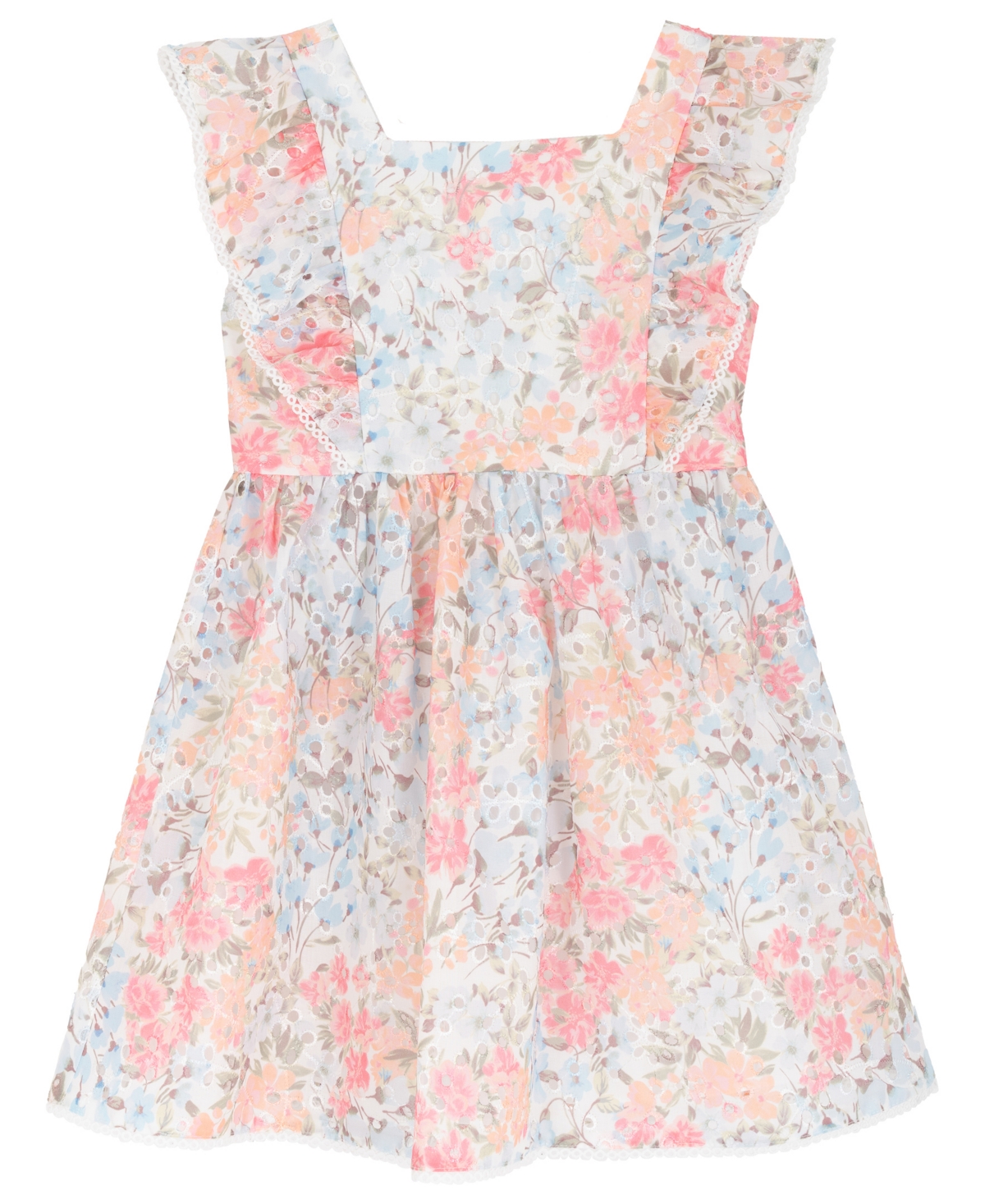 Click here for Rare Editions Girls 2T-6X Printed Eyelet Square Ne... prices