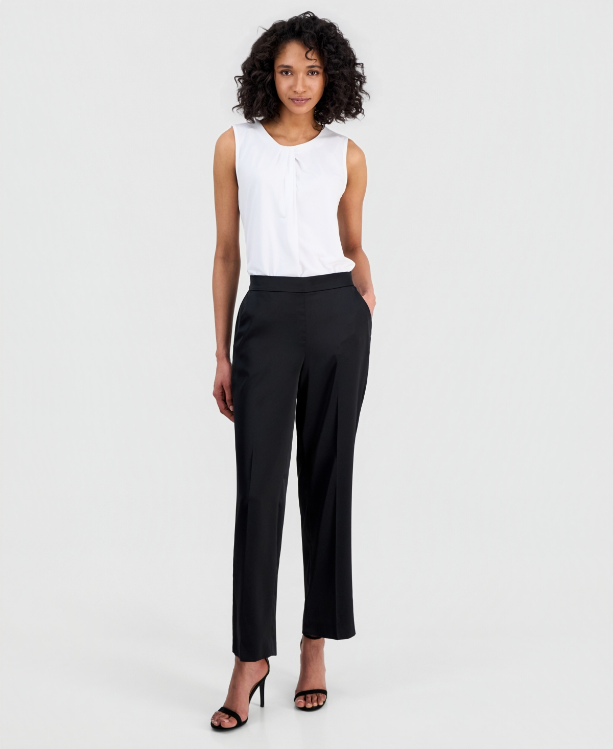Click here for Anne Klein Petite Pull-On Mid-Rise Pants - Anne Bl... prices