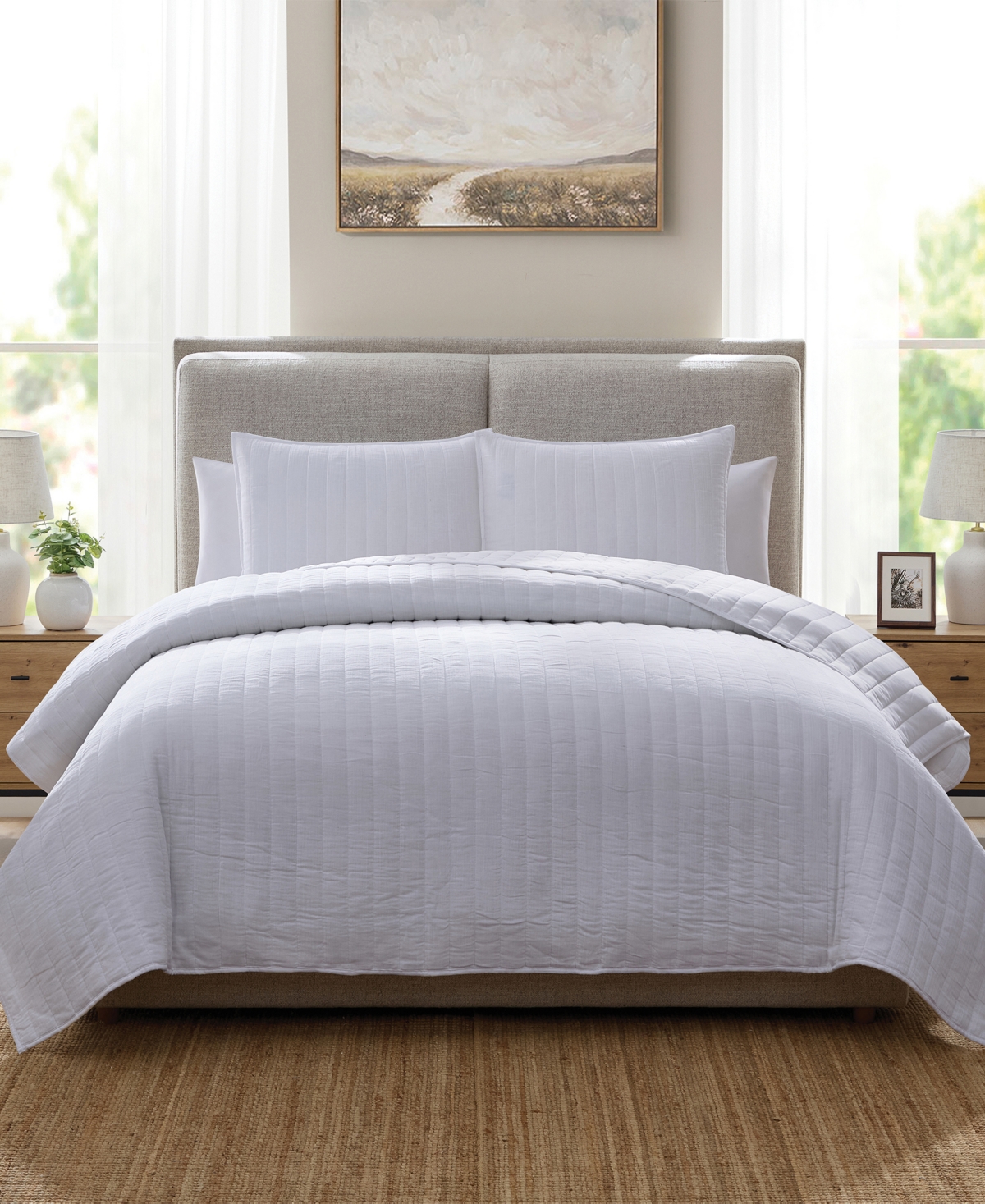 Click here for Becki Owens Di Stripe 3-Pc. Quilt Set  King - Whit... prices