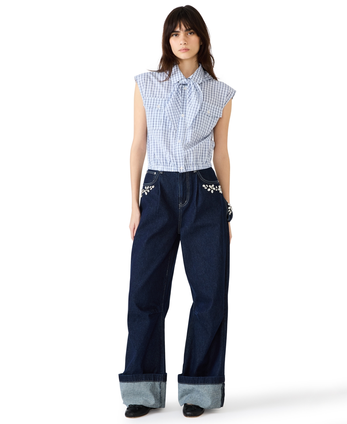 Click here for Steve Madden Womens Sleeveless Scout Shirt - Blue... prices