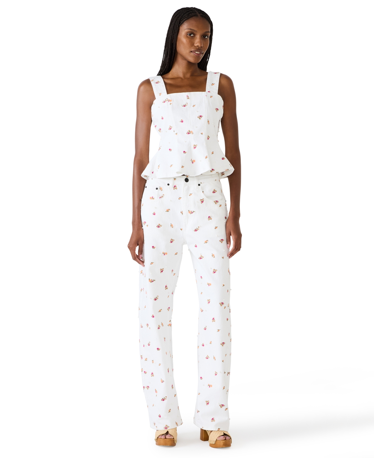 Click here for Steve Madden Womens Fiorella Square Neck Top - Clo... prices