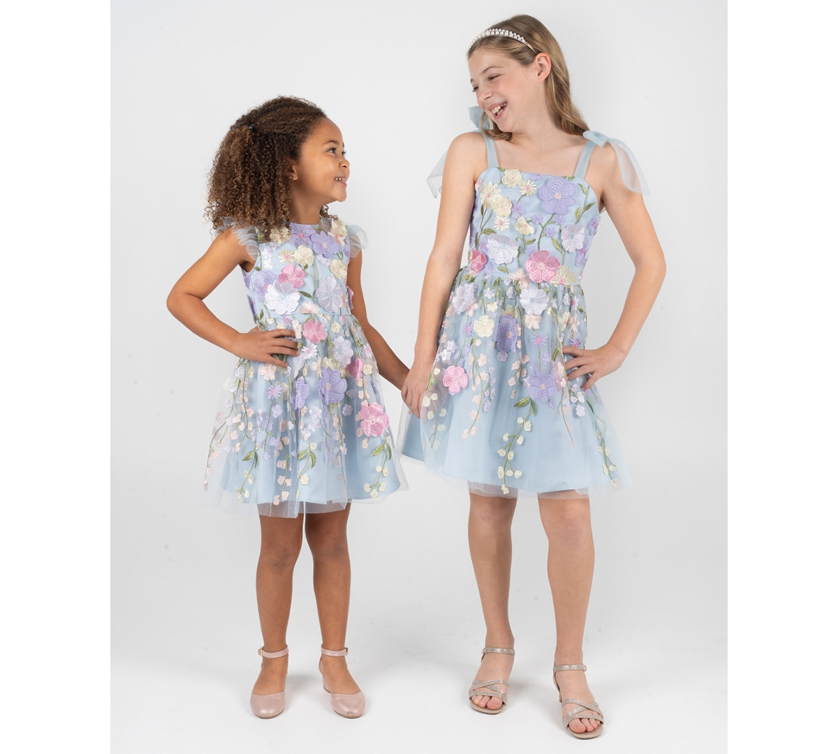 Click here for Rare Editions Girls 7-16 3D Floral Embroidered Mes... prices