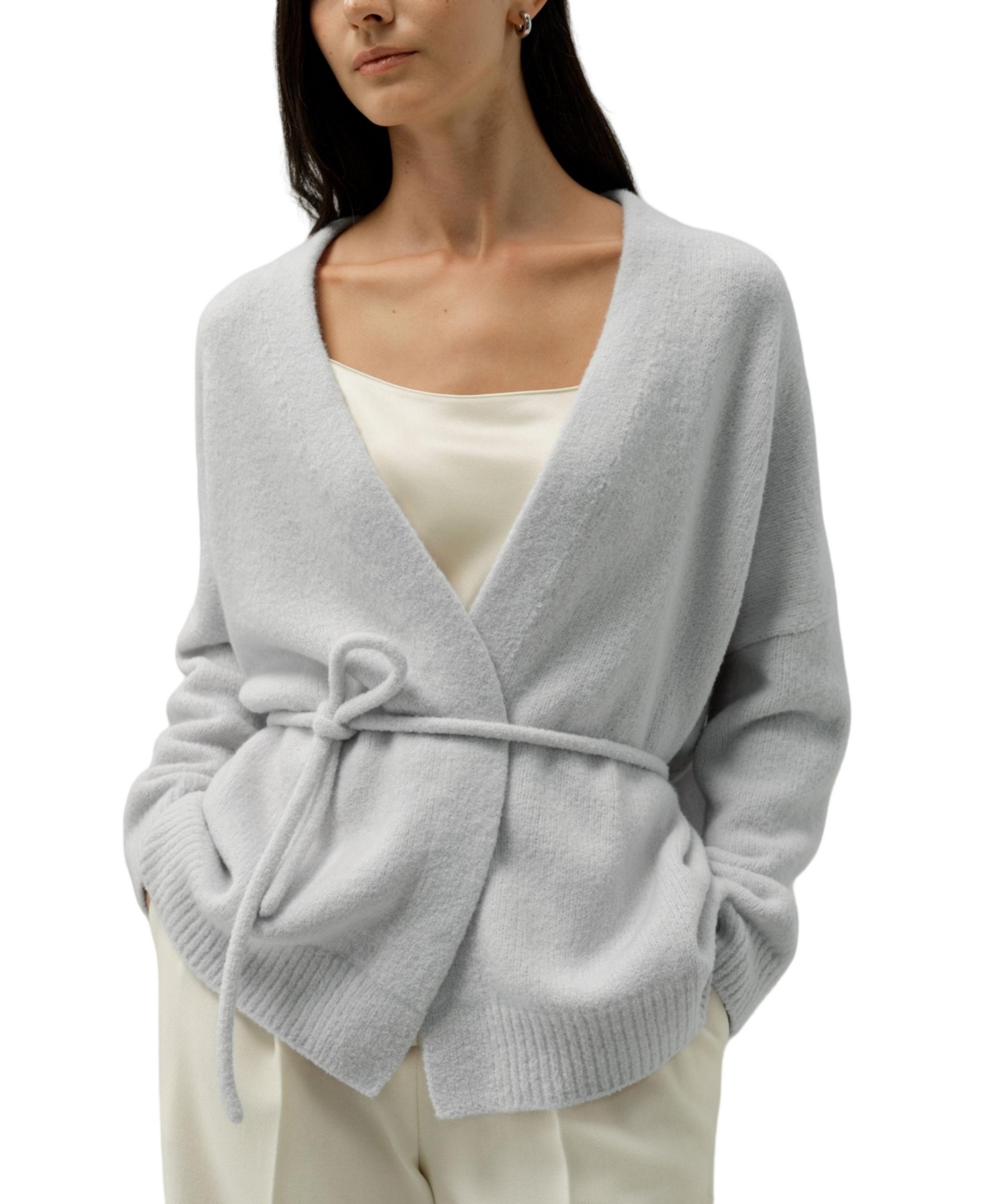 Click here for Lilysilk Womens Boucle Knit Silk-Cashmere Wrap Car... prices