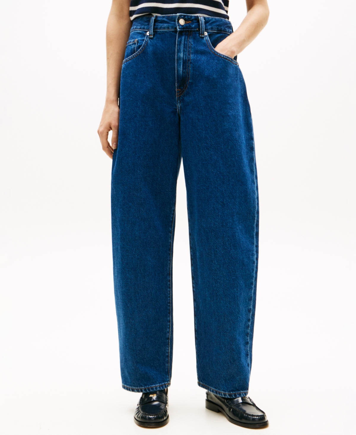 Click here for Tommy Hilfiger Womens Emi High-Rise Barrel Jeans -... prices