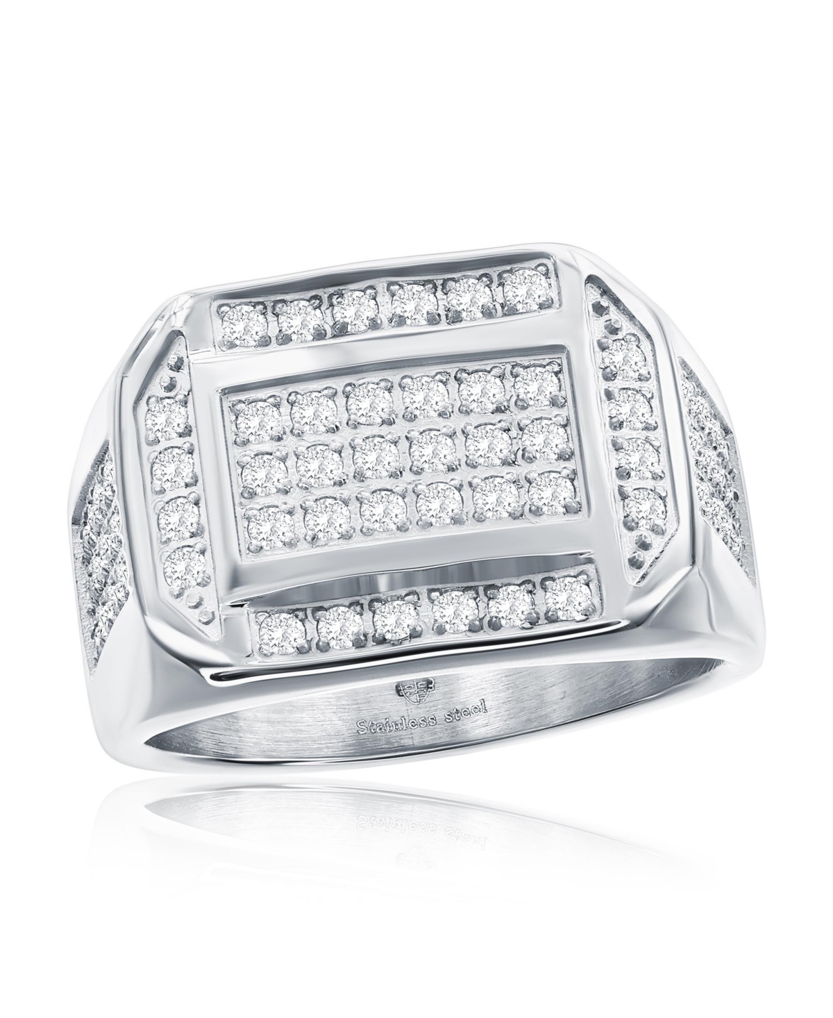Click here for Stainless Steel  Cz Ring - Silver prices