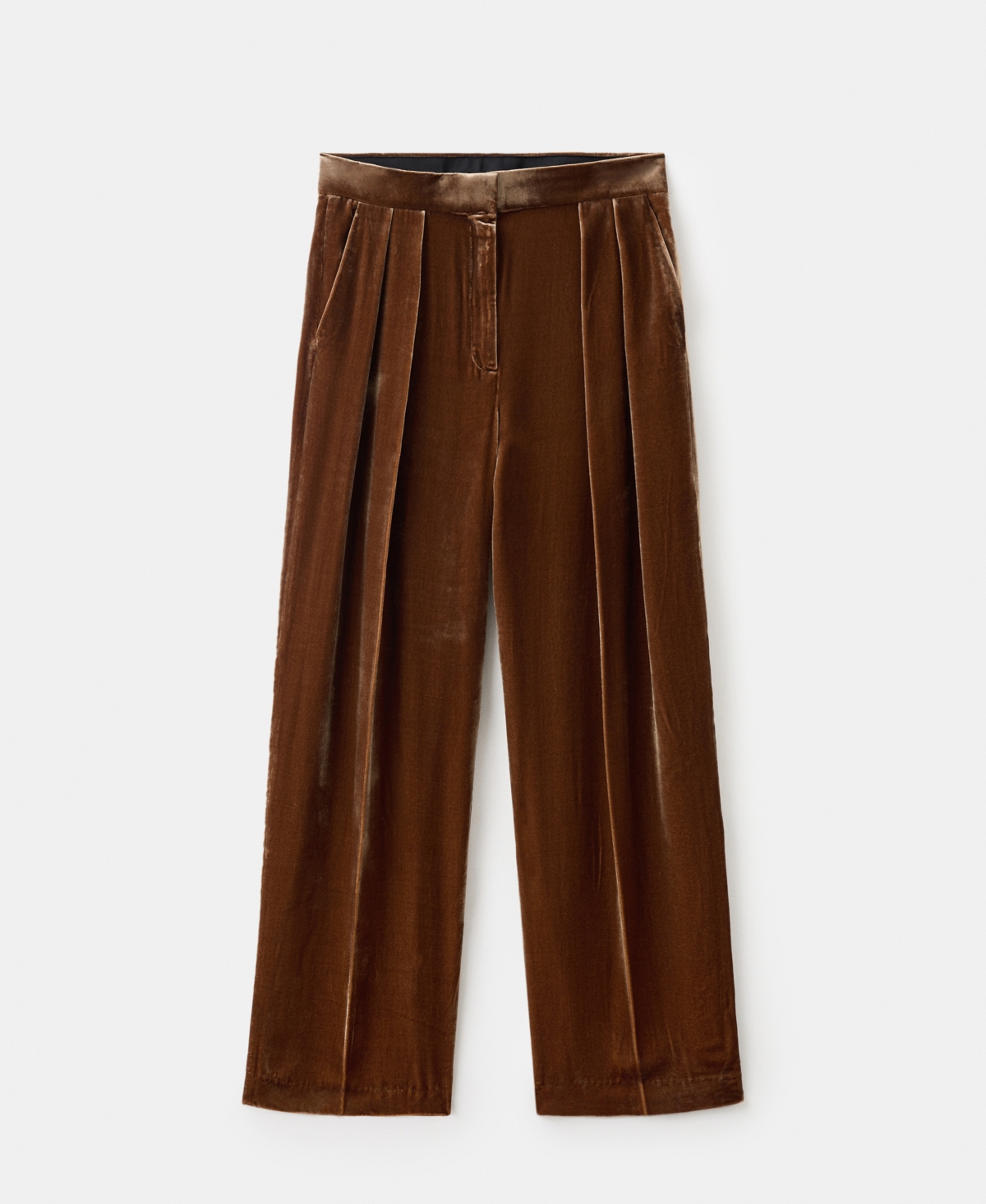 Click here for Mango Womens Velvet Suit Pants - Caramel prices