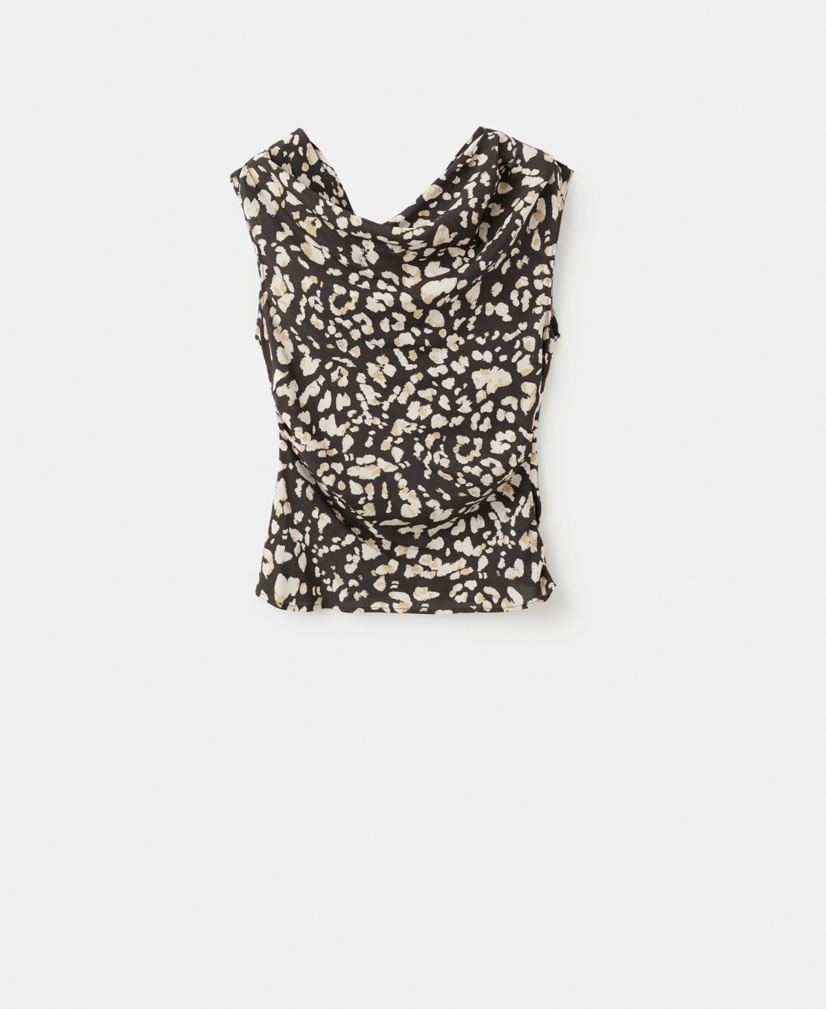 Click here for Mango Womens Draped Animal-Print Top - Brown prices
