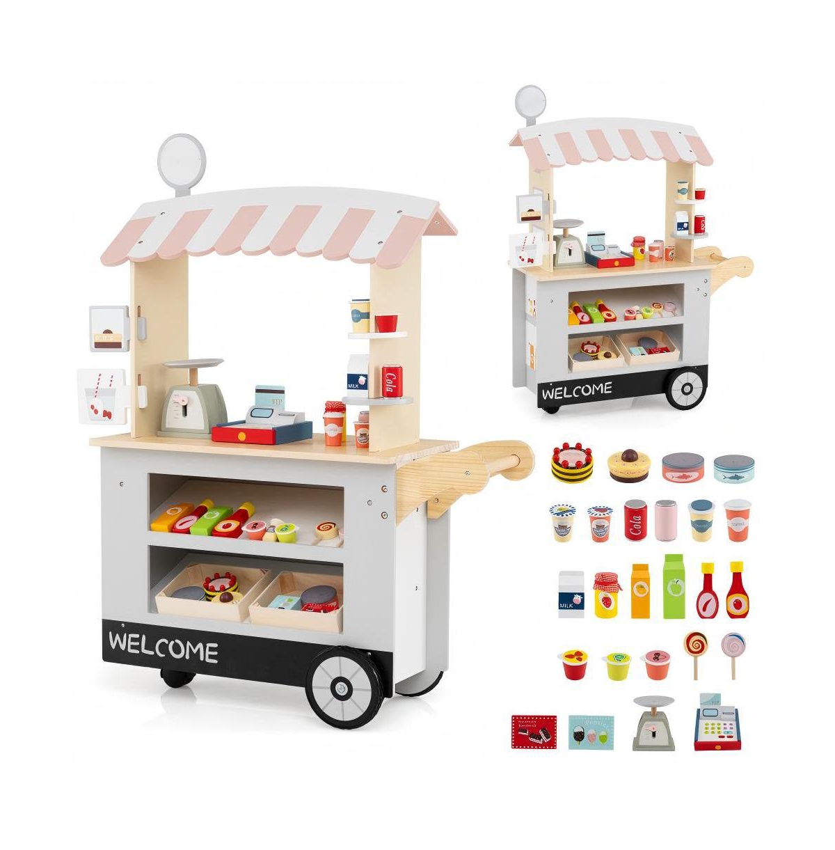 Click here for Hongge Kids Pretend Food Cart with Accessories and... prices