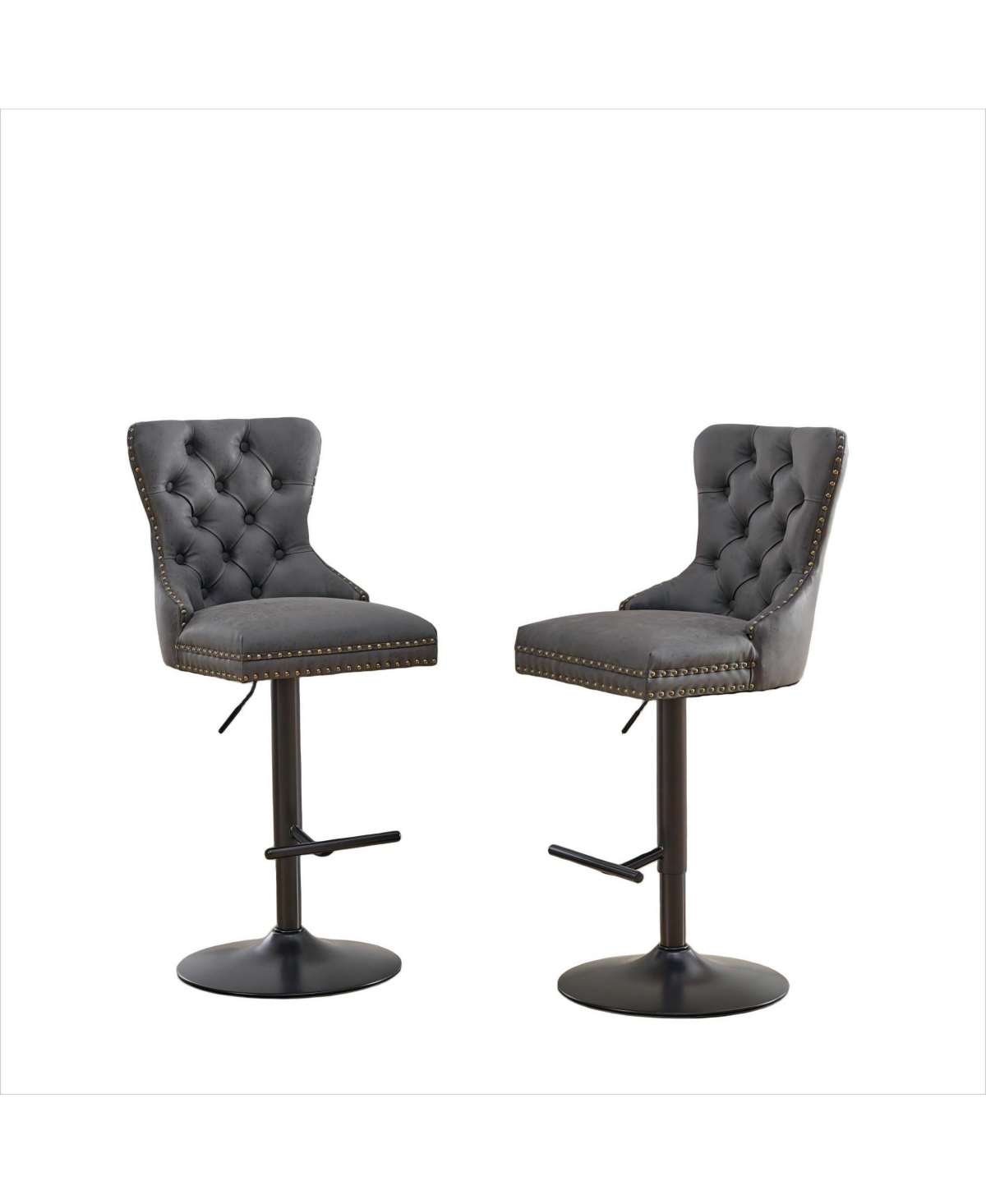 Click here for Boyel Living Set of 2 Pu Swivel Bar Stools Adjusta... prices