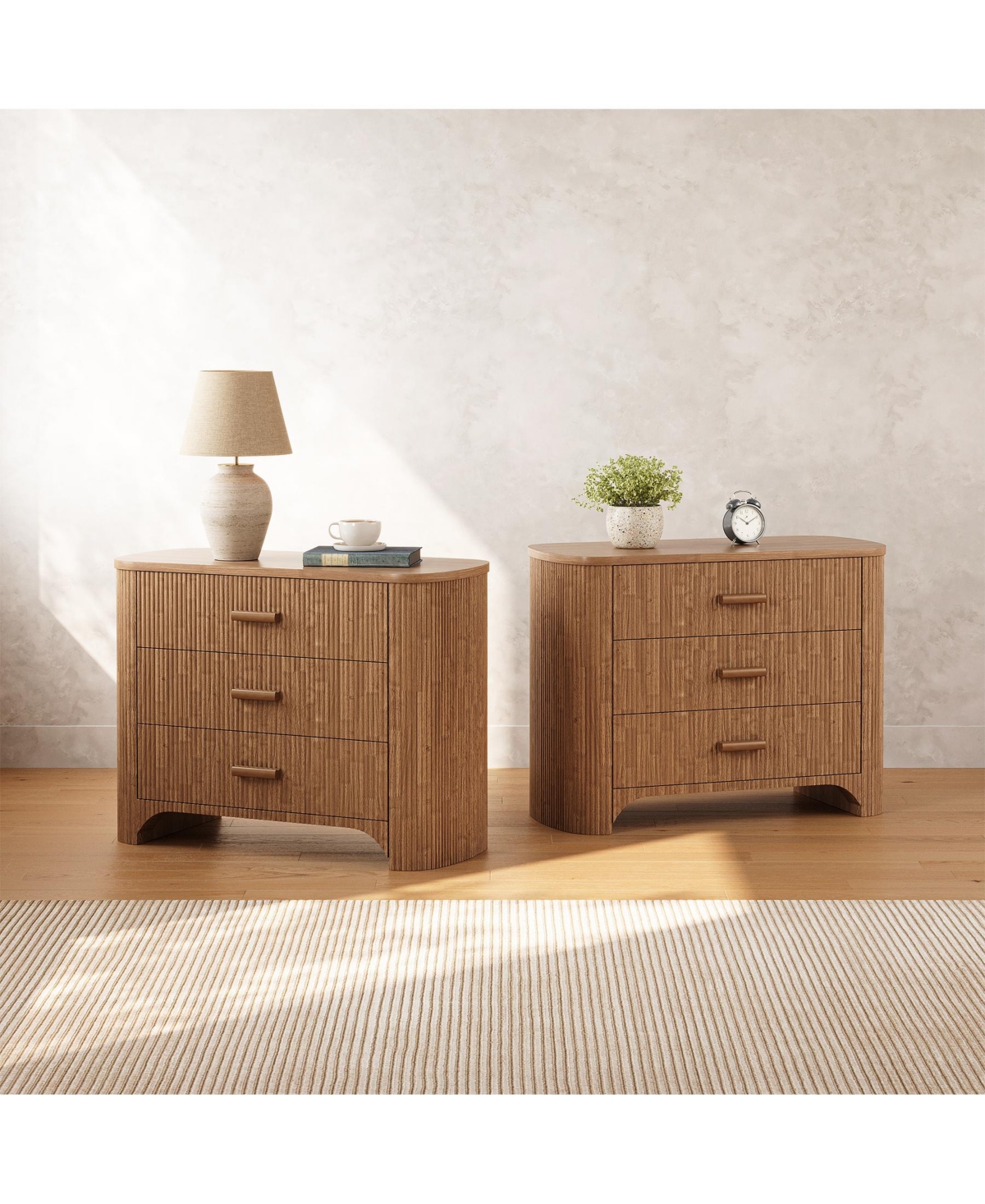 Click here for Tribesigns Large Nightstand with 3 Drawers Set of... prices