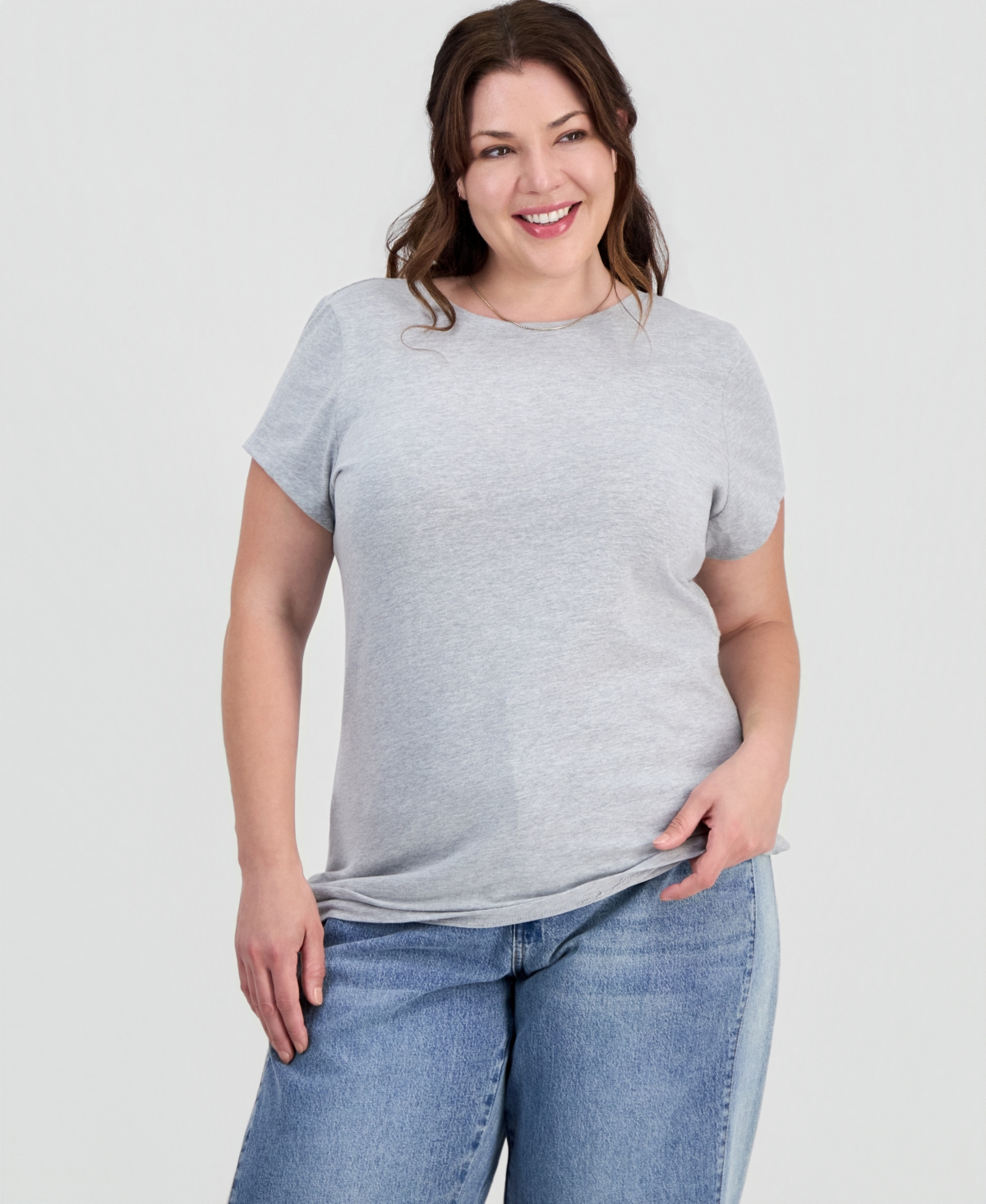 Click here for Aveto Plus Size Basic Crewneck Short-Sleeve T-Shir... prices