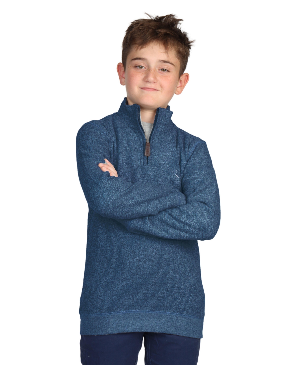 Click here for Tailorbyrd Boys Cozy Quarter Zip - Slate blue heat... prices