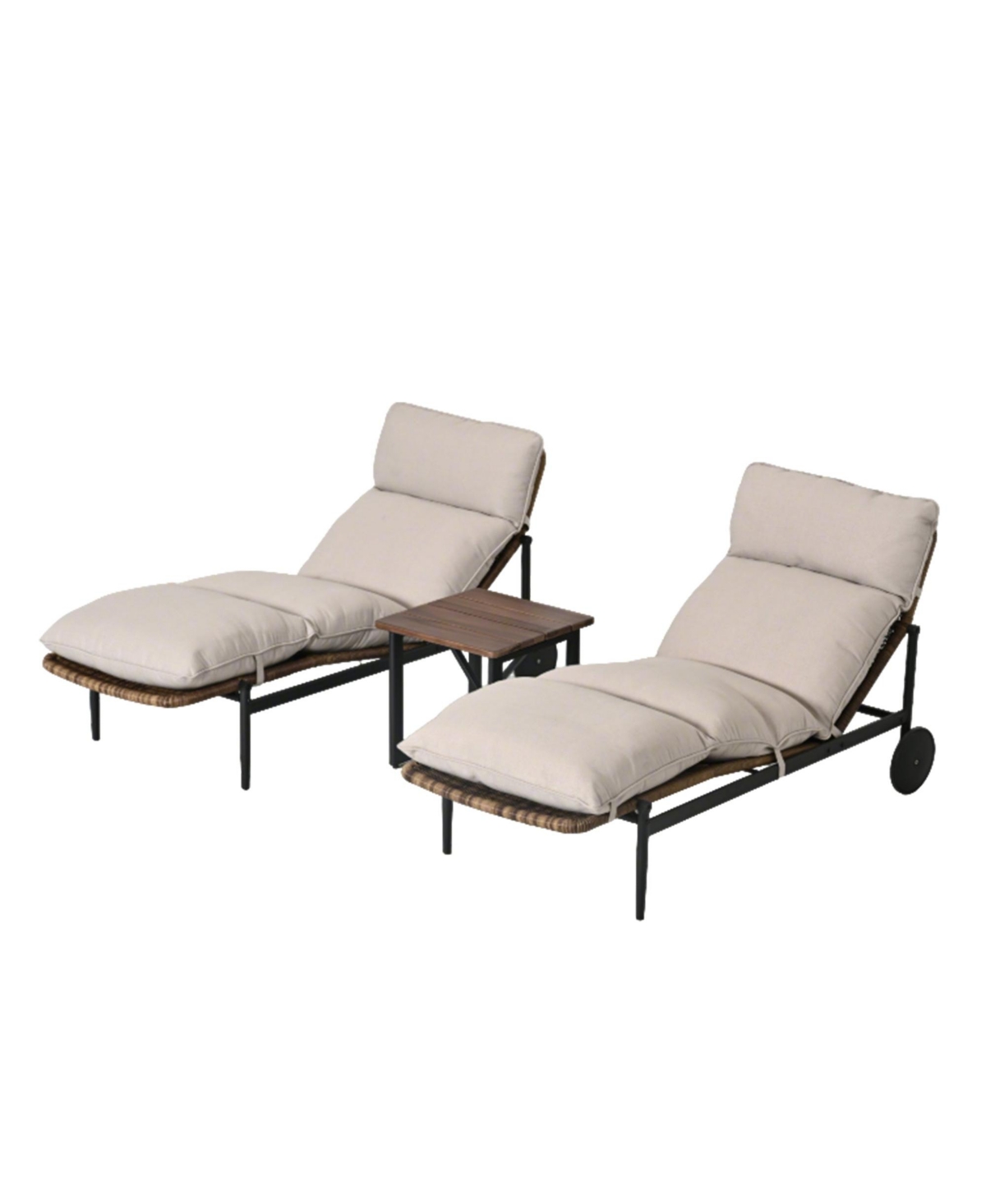 Click here for Mondawe 3 Pieces Aluminum Rattan Patio Bistro Set... prices