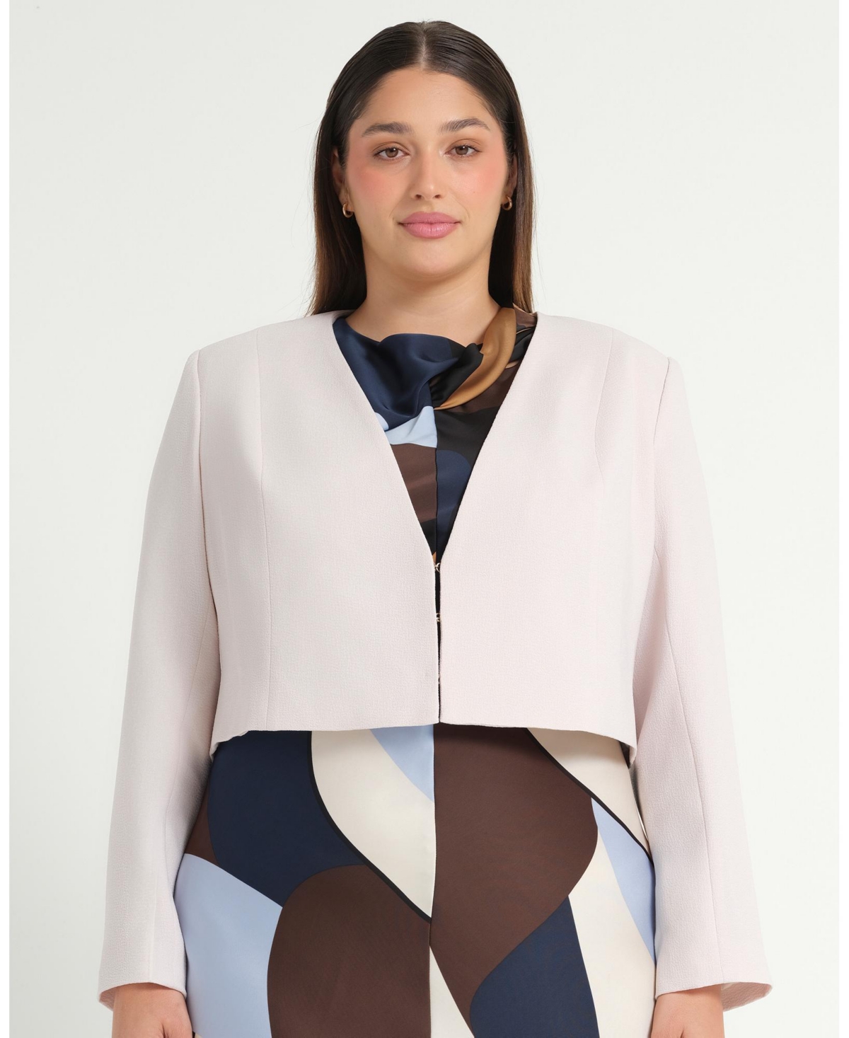 Click here for Estelle Plus Size Billie Cropped V-neck Jacket - O... prices