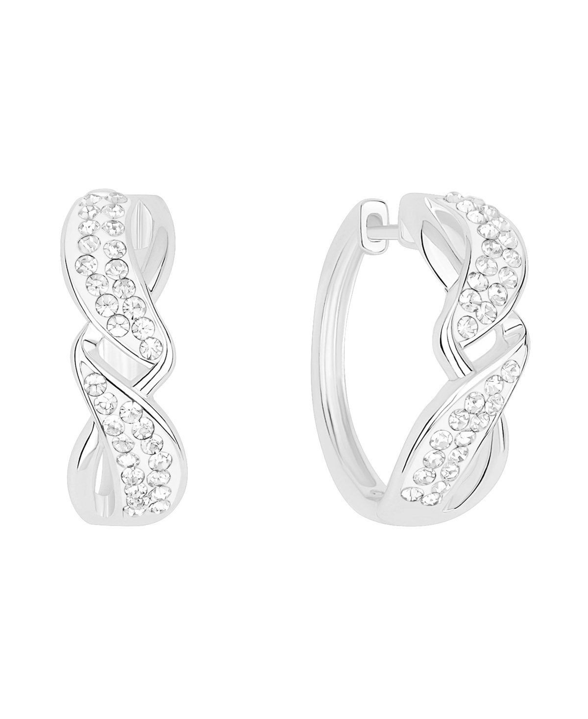 Click here for And Now This Crystal Twisted Hinged Hoop Earrings... prices