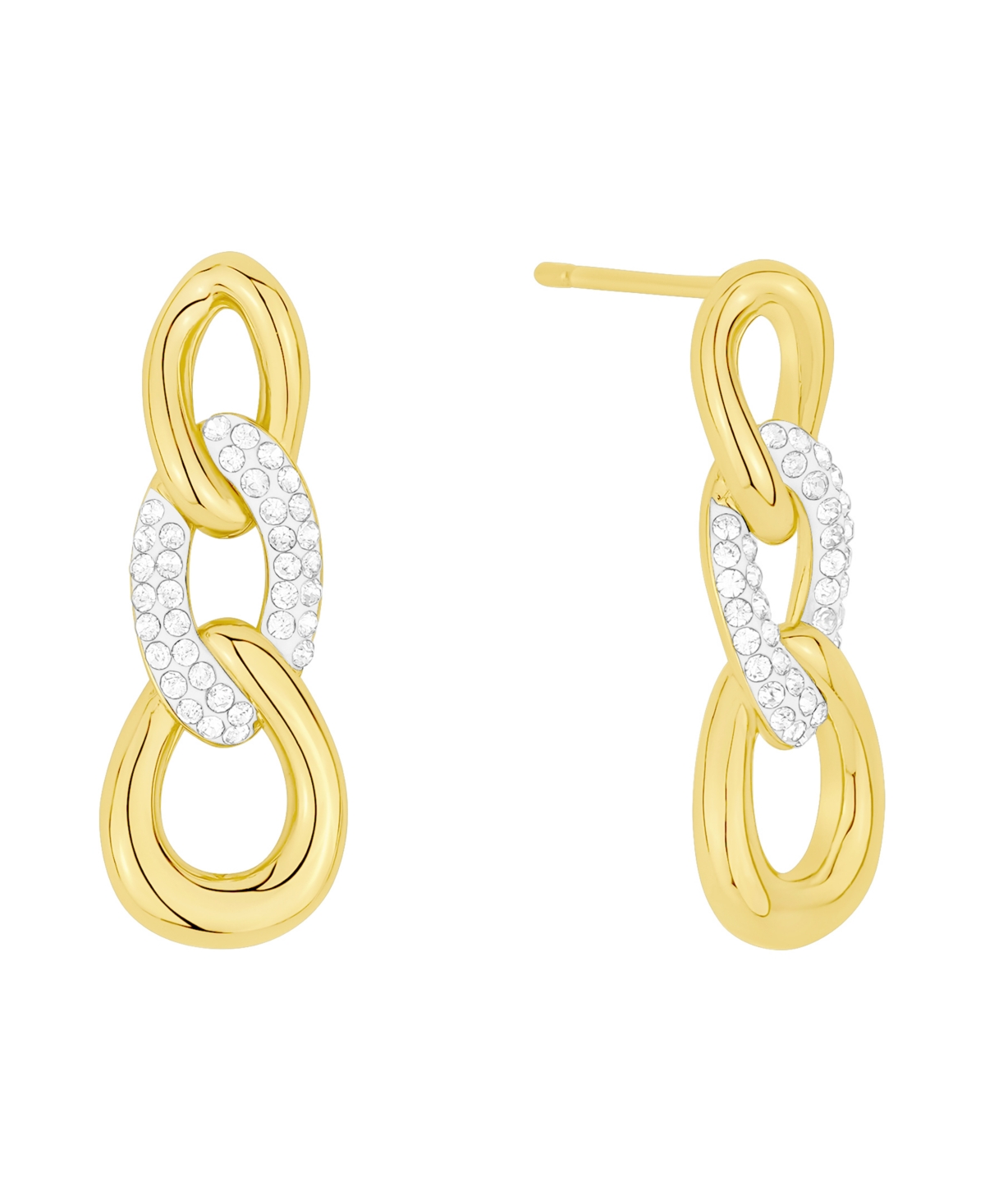 Click here for And Now This Crystal Link Drop Post Earrings - Gol... prices