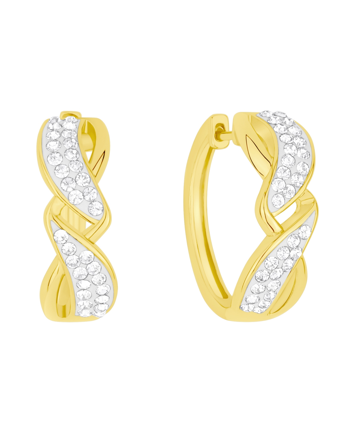 Click here for And Now This Crystal Twisted Hinged Hoop Earrings... prices