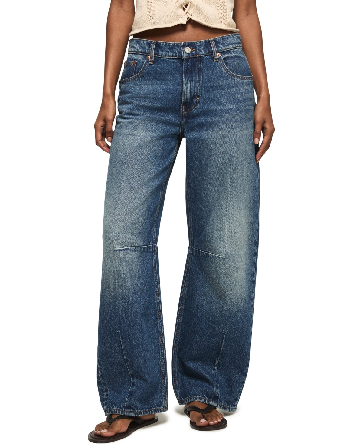 Click here for Lucky Brand Womens Barrel Wide Leg Jeans - Vinyl D... prices