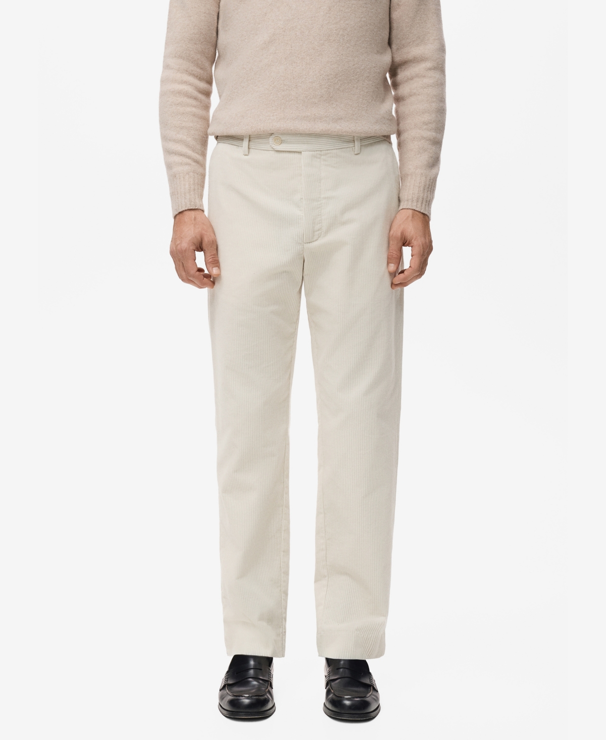 Click here for Mango Mens Corduroy Regular-Fit Pants - Off White prices