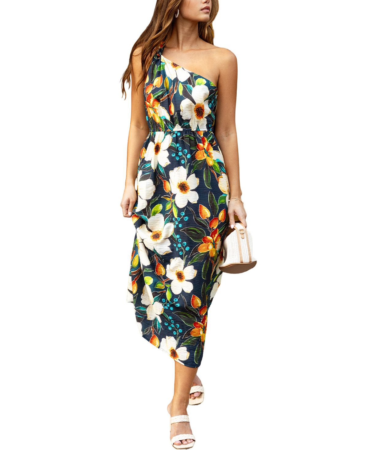 Click here for Cupshe Womens Asymmetrical One-Shoulder Woven Midi... prices