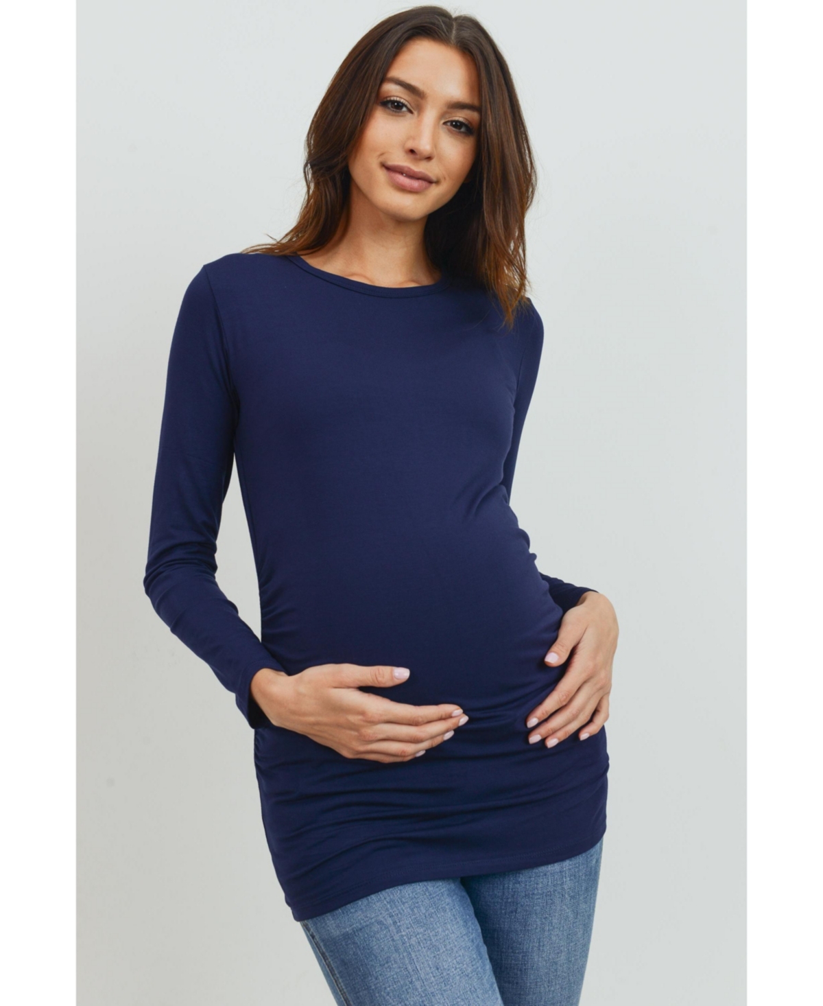 Click here for Hello Miz Womens Casual Long Sleeve Side Ruched Cr... prices