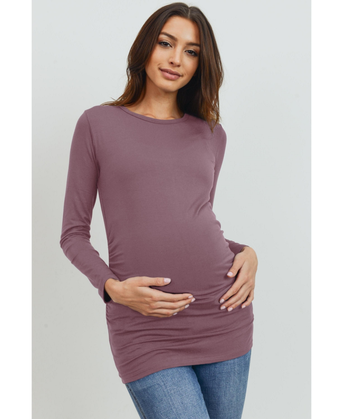 Click here for Hello Miz Maternity Casual Long Sleeve Side Ruched... prices