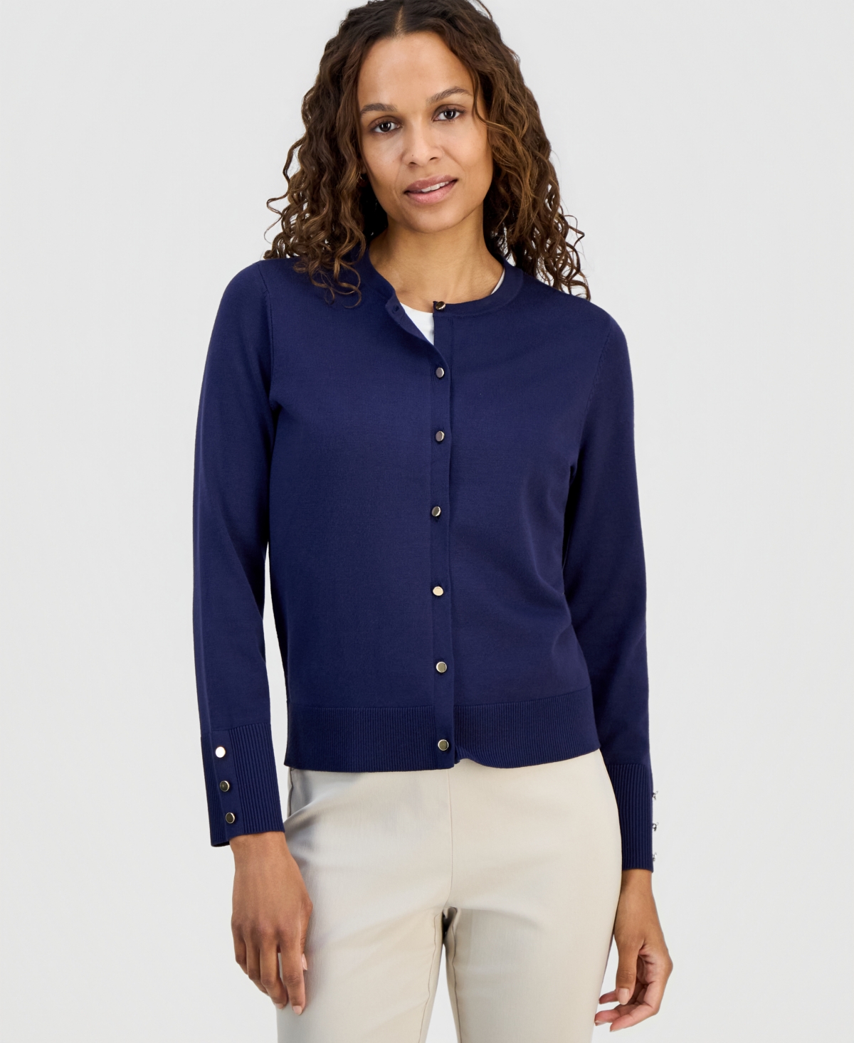 Click here for Jm Collection Petite Solid Cropped Cardigan  Creat... prices