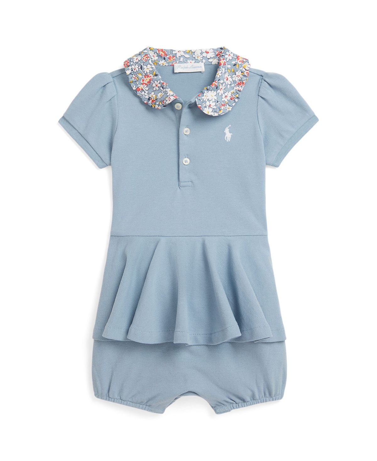 Click here for Polo Ralph Lauren Baby Girls Contrast-Collar Mesh... prices