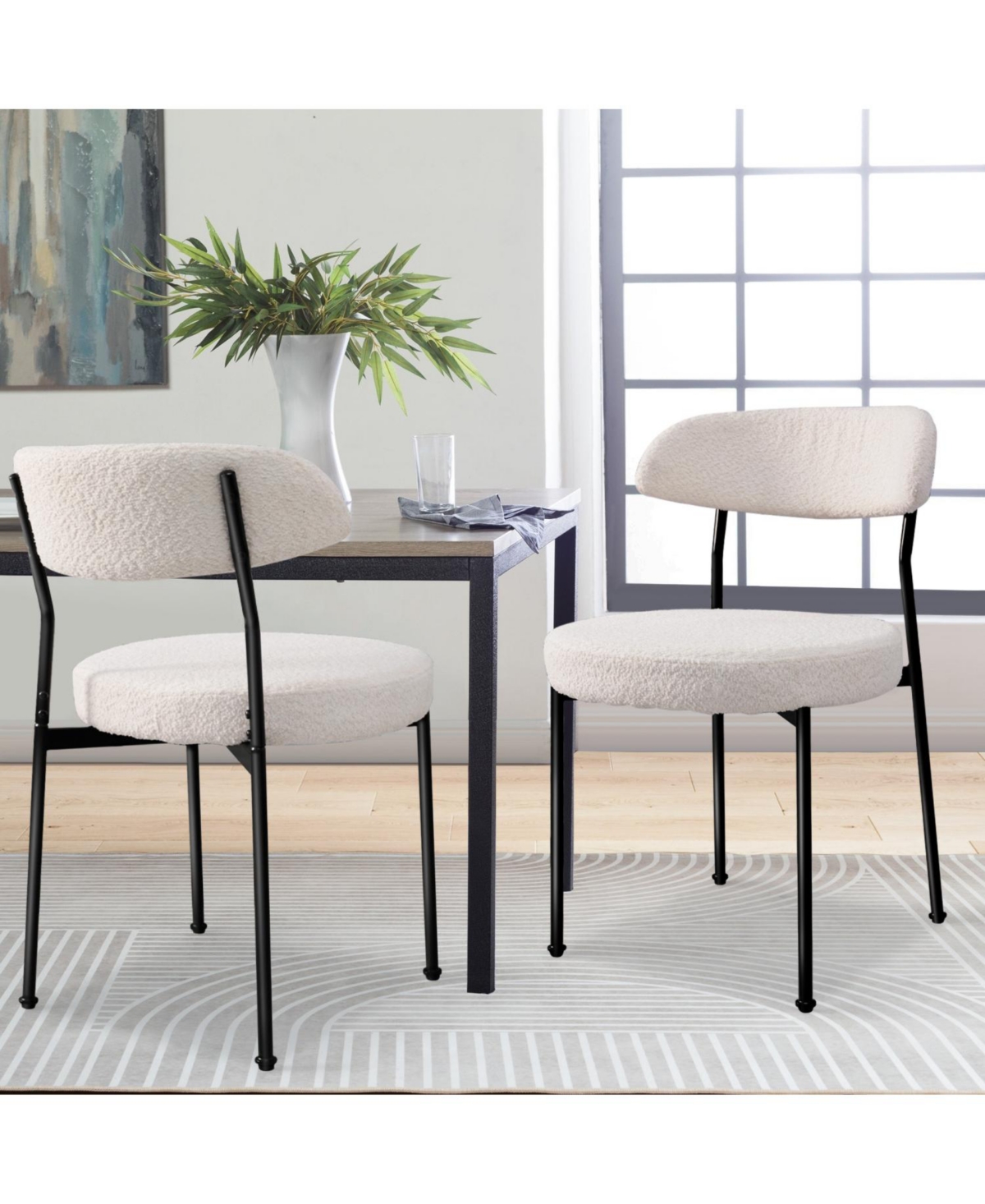 Click here for Streamdale Furniture Boucle Upholstered Dining Cha... prices