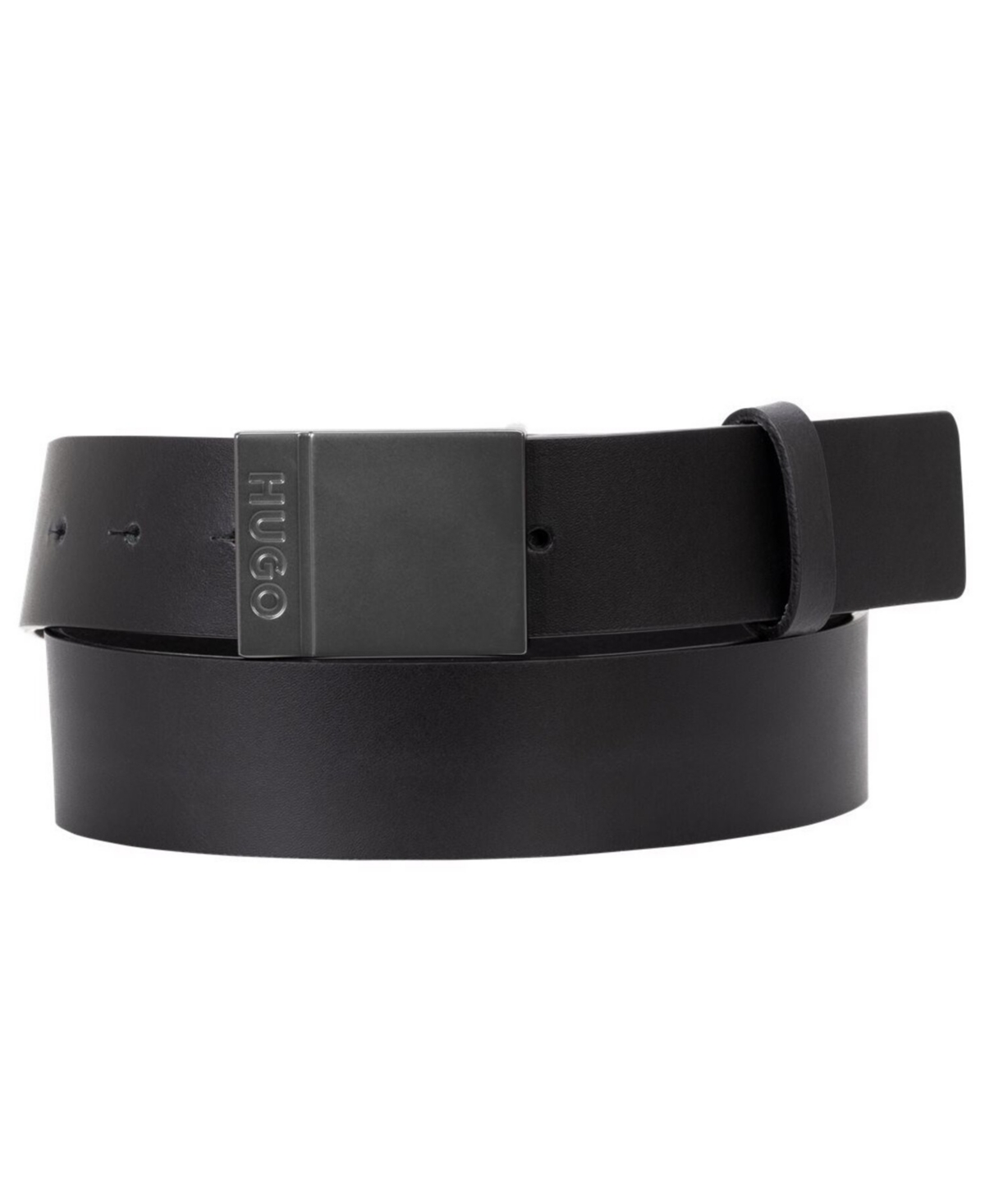 Click here for Hugo Mens Smooth Leather Evening Belt - Black prices