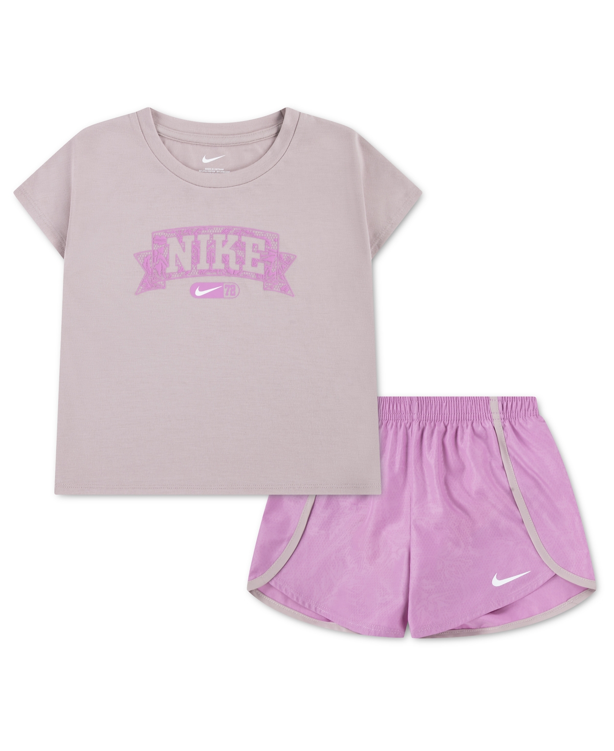Click here for Nike Girls 4-6X Lace It Up Crewneck T-Shirt and Sh... prices