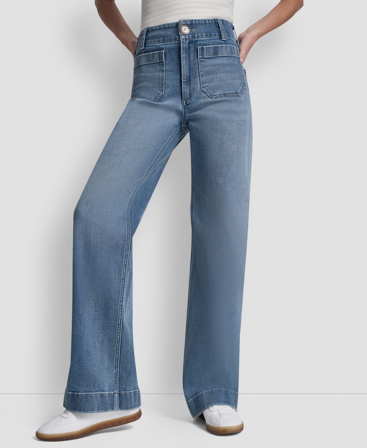 Click here for Dkny Jeans Petite High-Rise Wide Leg Jeans - Baxte... prices