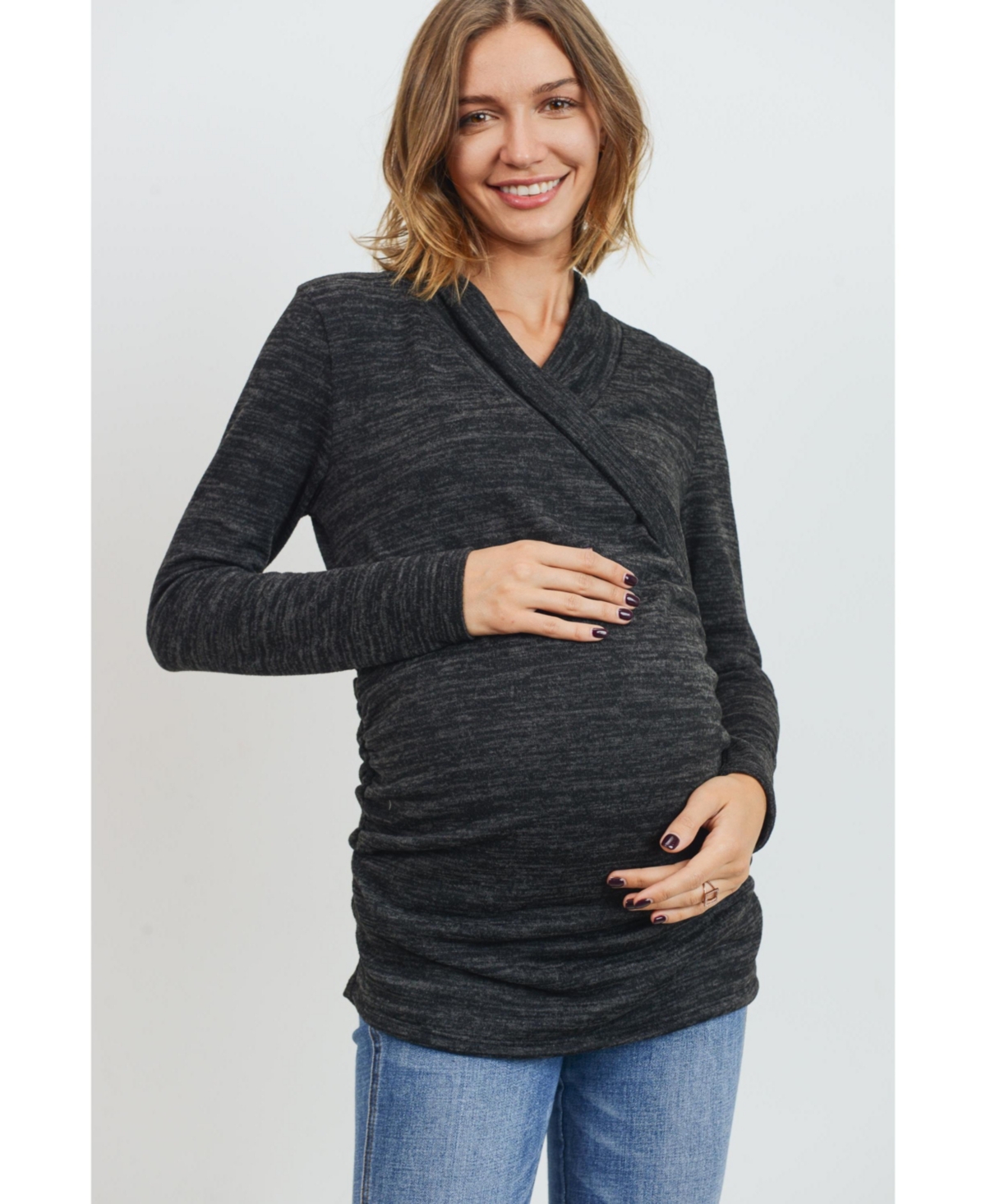 Click here for Hello Miz Maternity V Neck Wrap Long Sleeve Nursin... prices