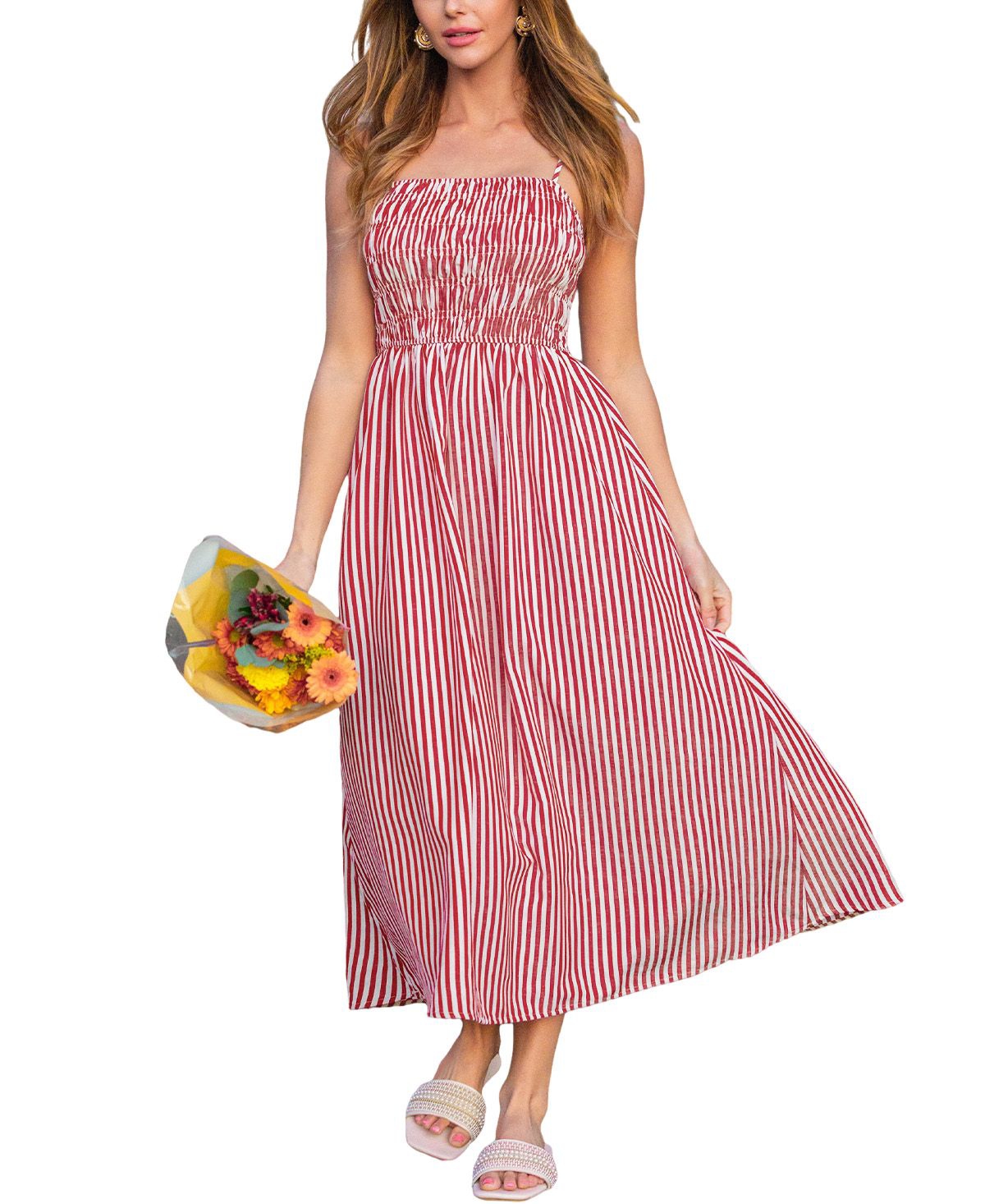 Click here for Cupshe Womens Starlight Mint Striped Maxi Beach Dr... prices