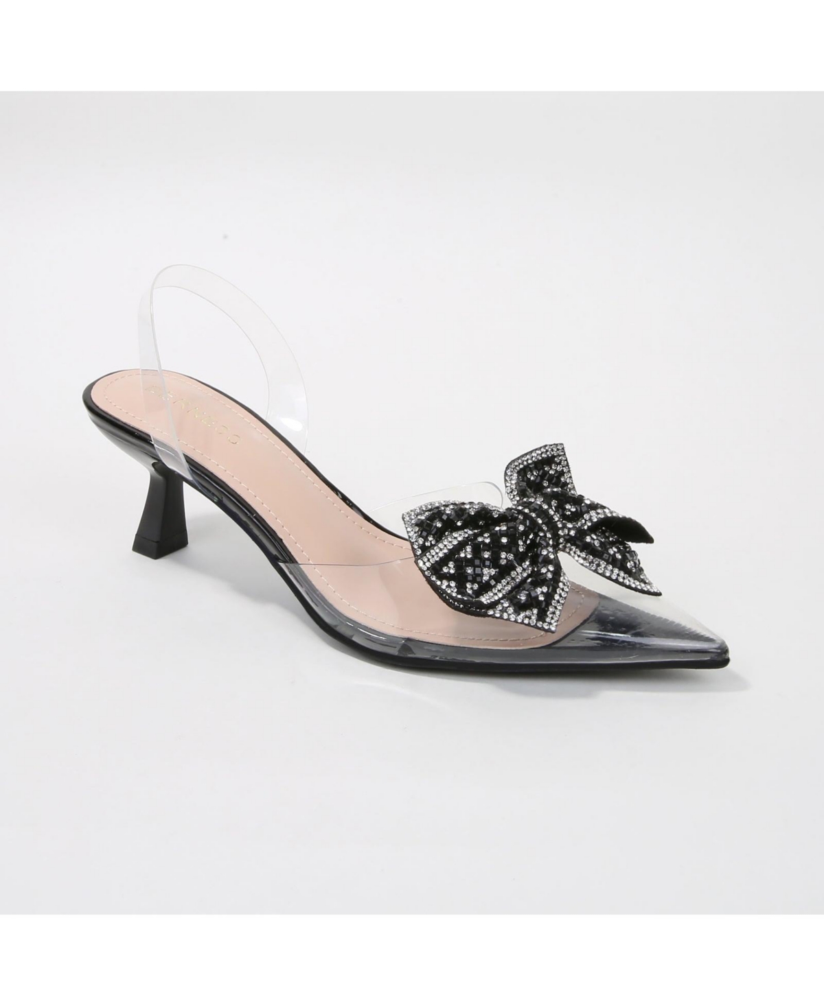 Click here for Berness Ninetta Clear Slingback Heels with Crystal... prices