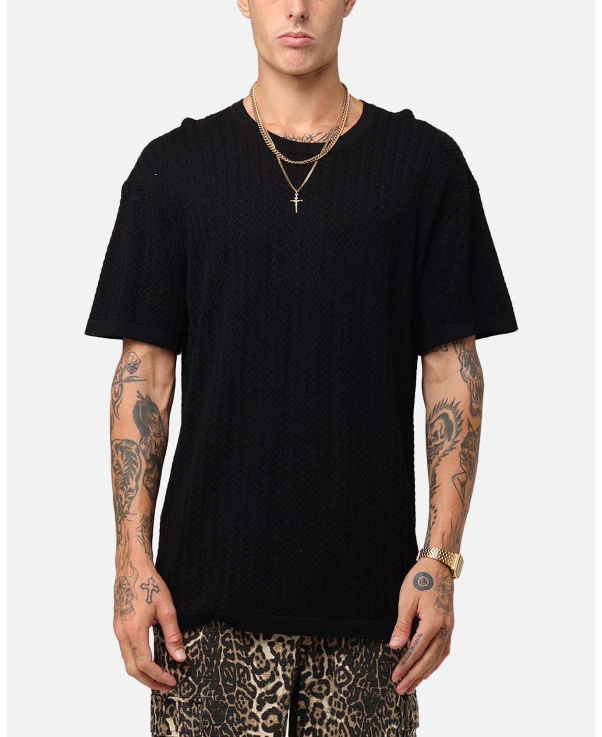Click here for Xxiii Mens Hampton Knit T-Shirt Black - Black prices