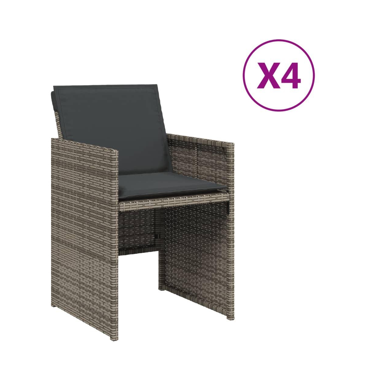 Click here for Patio Chairs with Cushions 4 pcs Gray Poly Rattan... prices
